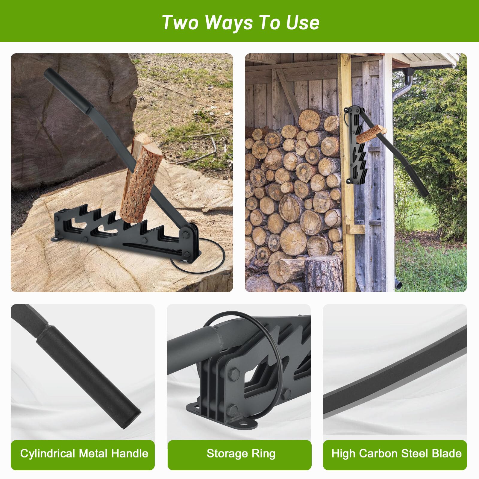 Kindling Splitter For Wood Carbon Steel Wood Splitter - Safe Way To ...