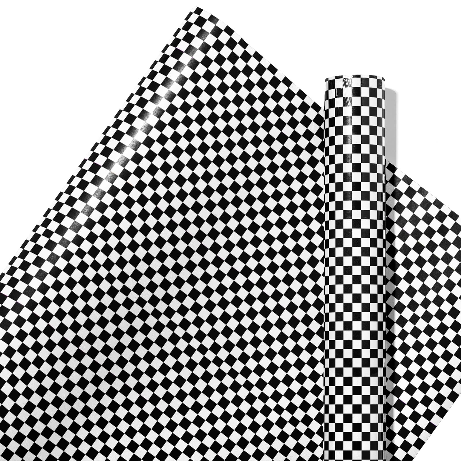 Amazon.com: 5 Sheets Folded Race Car Wrapping Paper Checkered Party ...