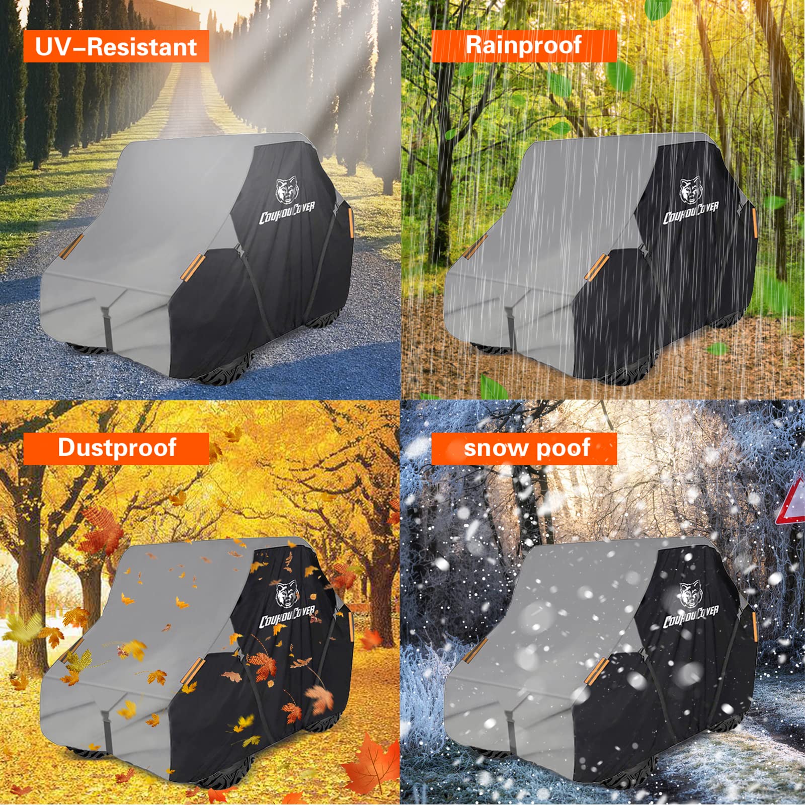 UTV Cover, Heavy Duty 420D Waterproof Side by Side Cover Accessories, 2 ...