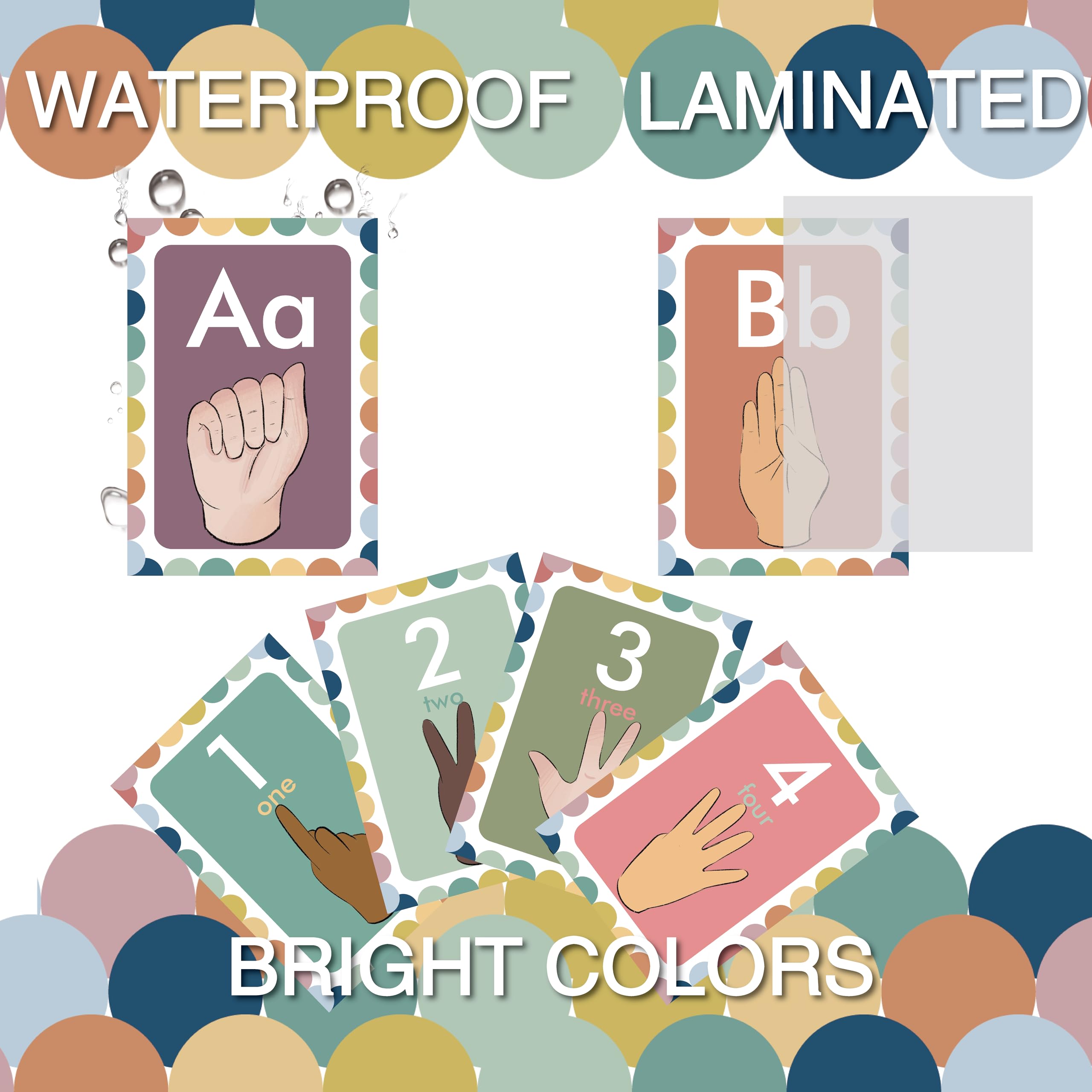 Snapklik.com : 36 Pieces ASL Alphabet Line Bulletin Board Set ABC ...