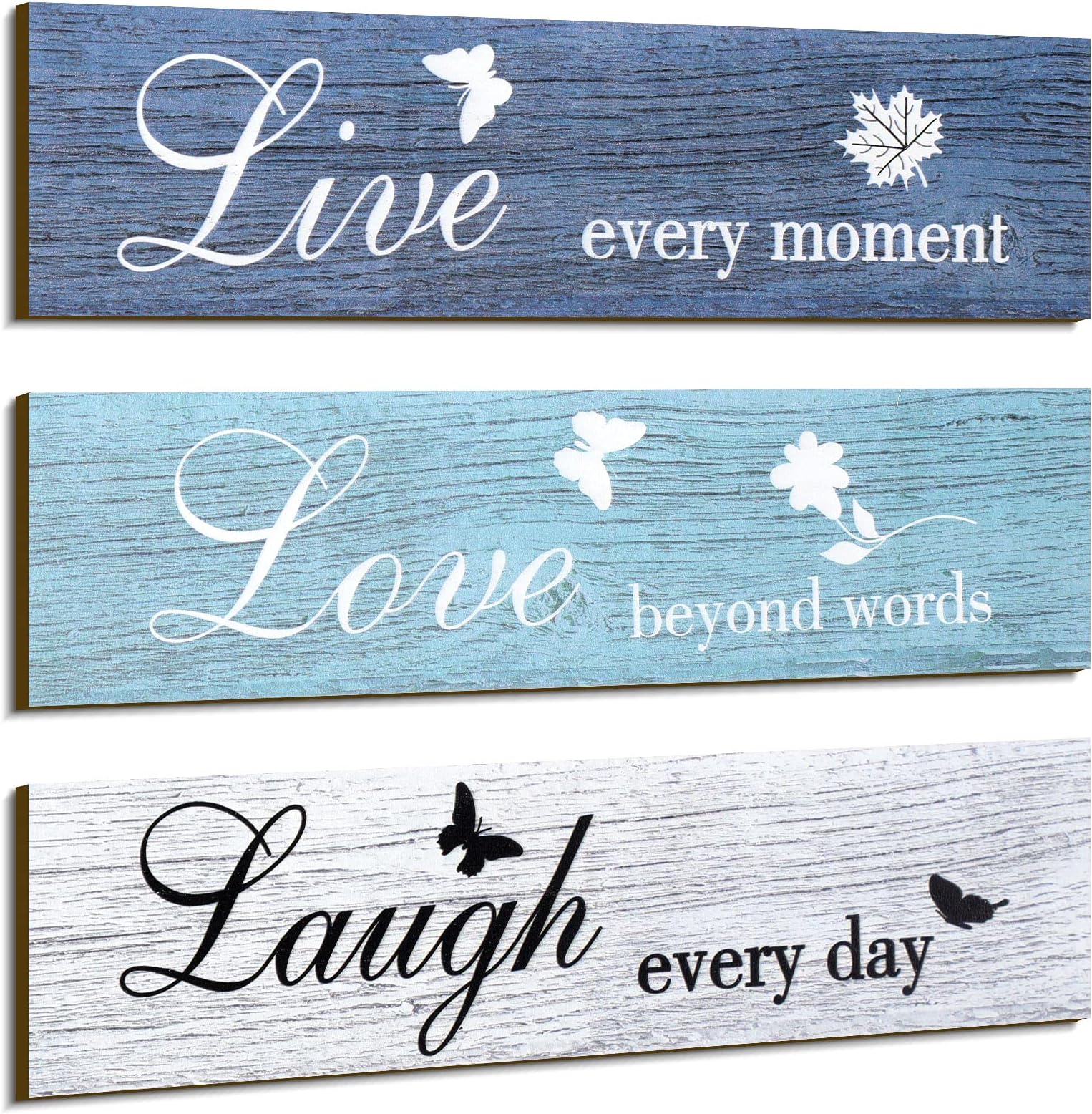 Amazon.com : Live Laugh Love Sign, Always Kiss Me Goodnight Wall Sign ...