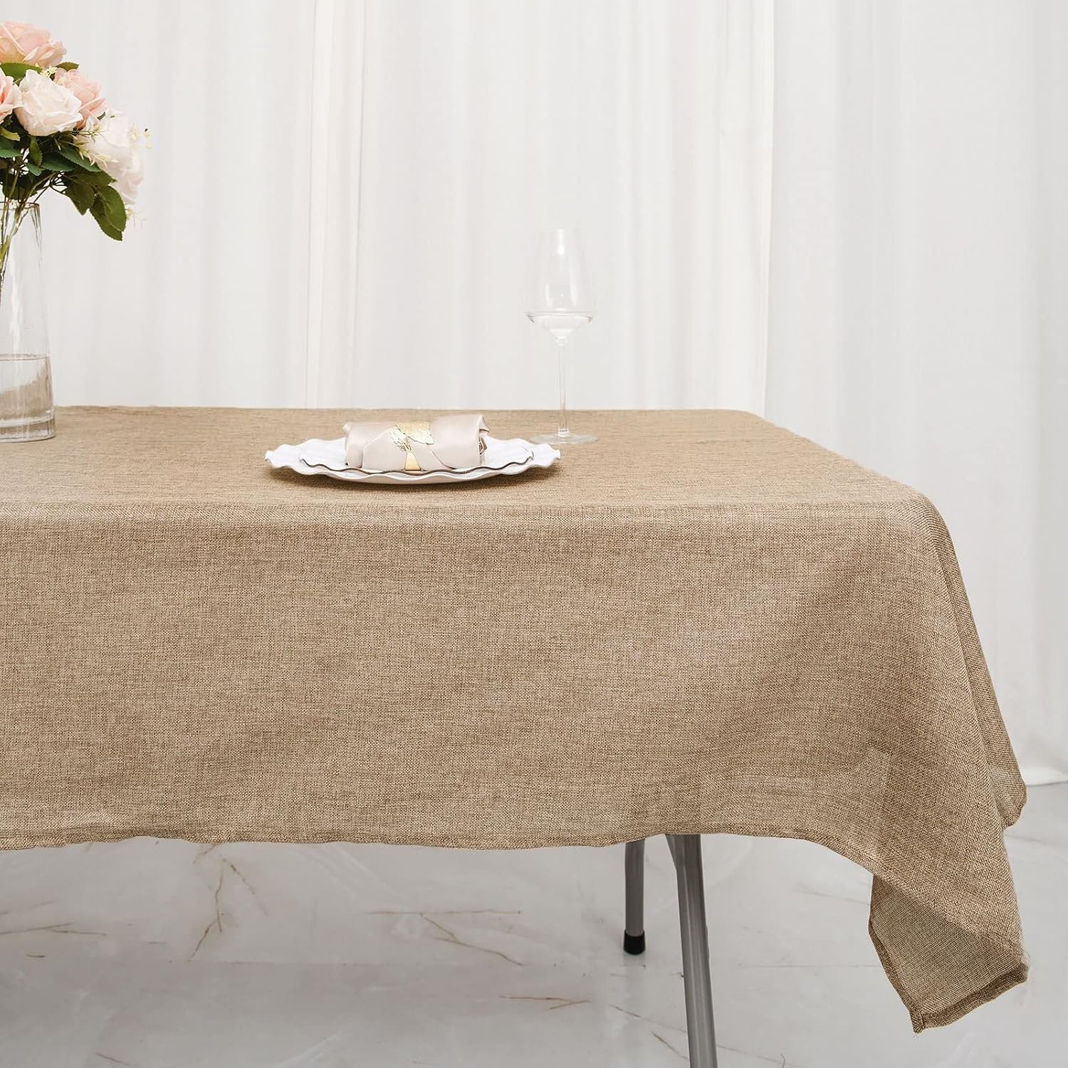 Efavormart – Mantel rectangular de yute natural de yute sintético de 54 ...