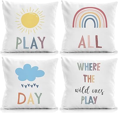 Amazon.com: ISANOU Nursery Classroom Cozy Corner Throw Pillow Covers ...
