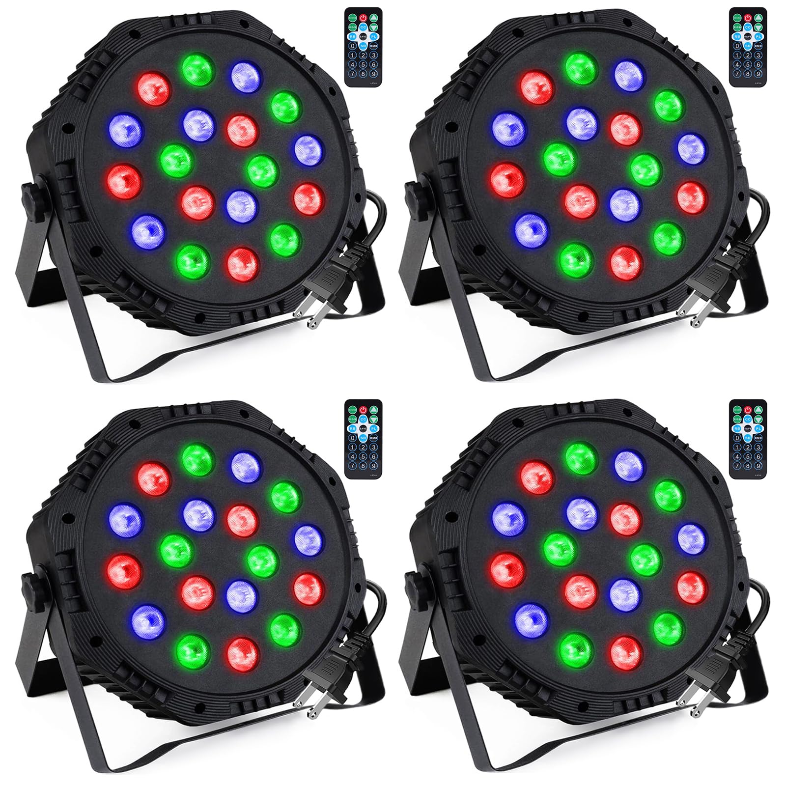 Geallmg Luces De Escenario, Cañón De Leds Rgb 18w Rítmico Dmx ...