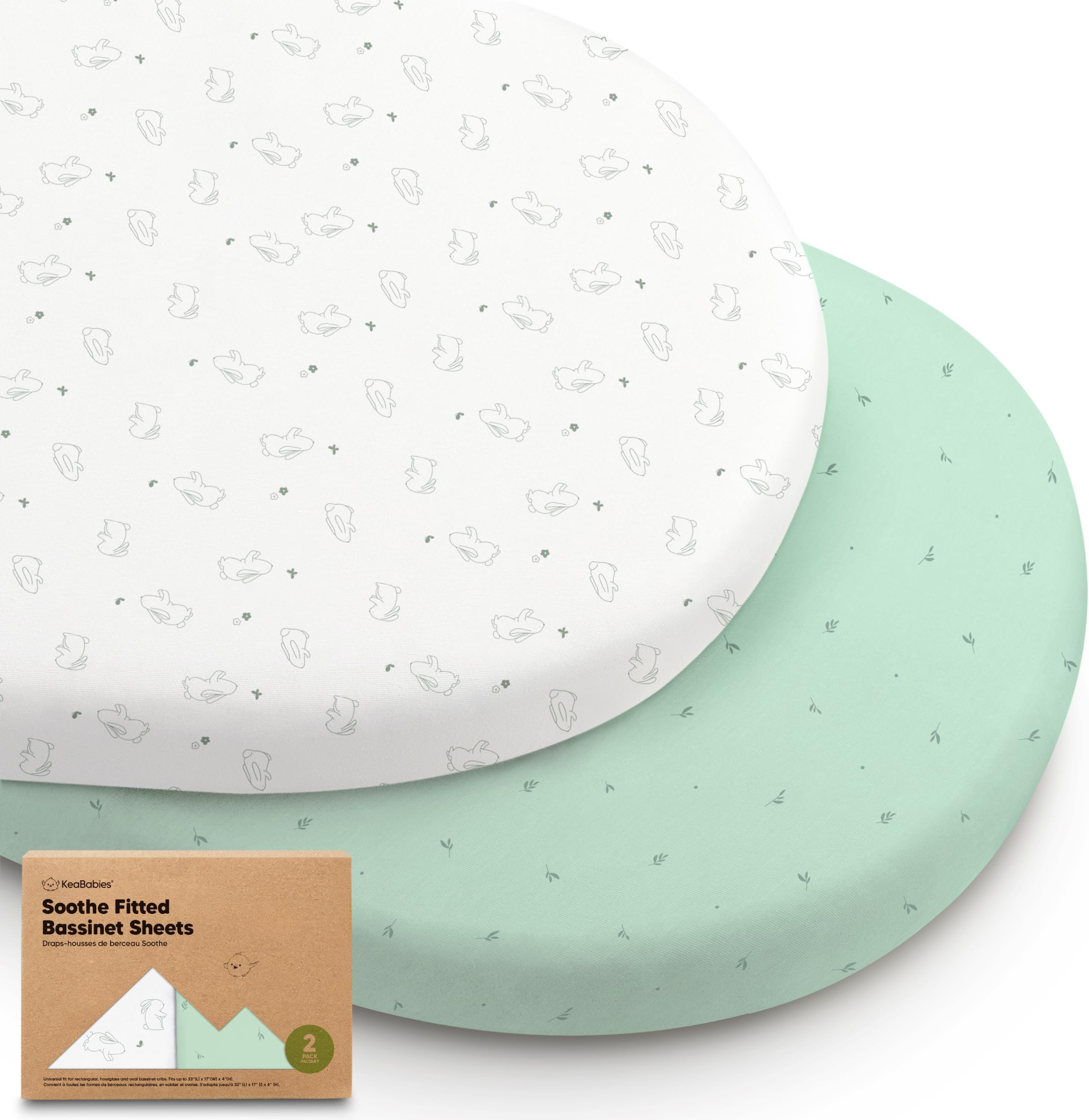 Amazon.com: 2-Pack Organic Bassinet Sheets for Girls, Boys - 100% ...