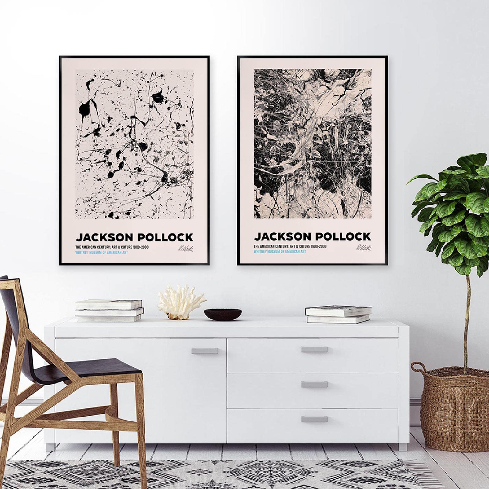 Whitney Pollock Wedding Jackson Pollock Poster Vintage Line Art Canvas