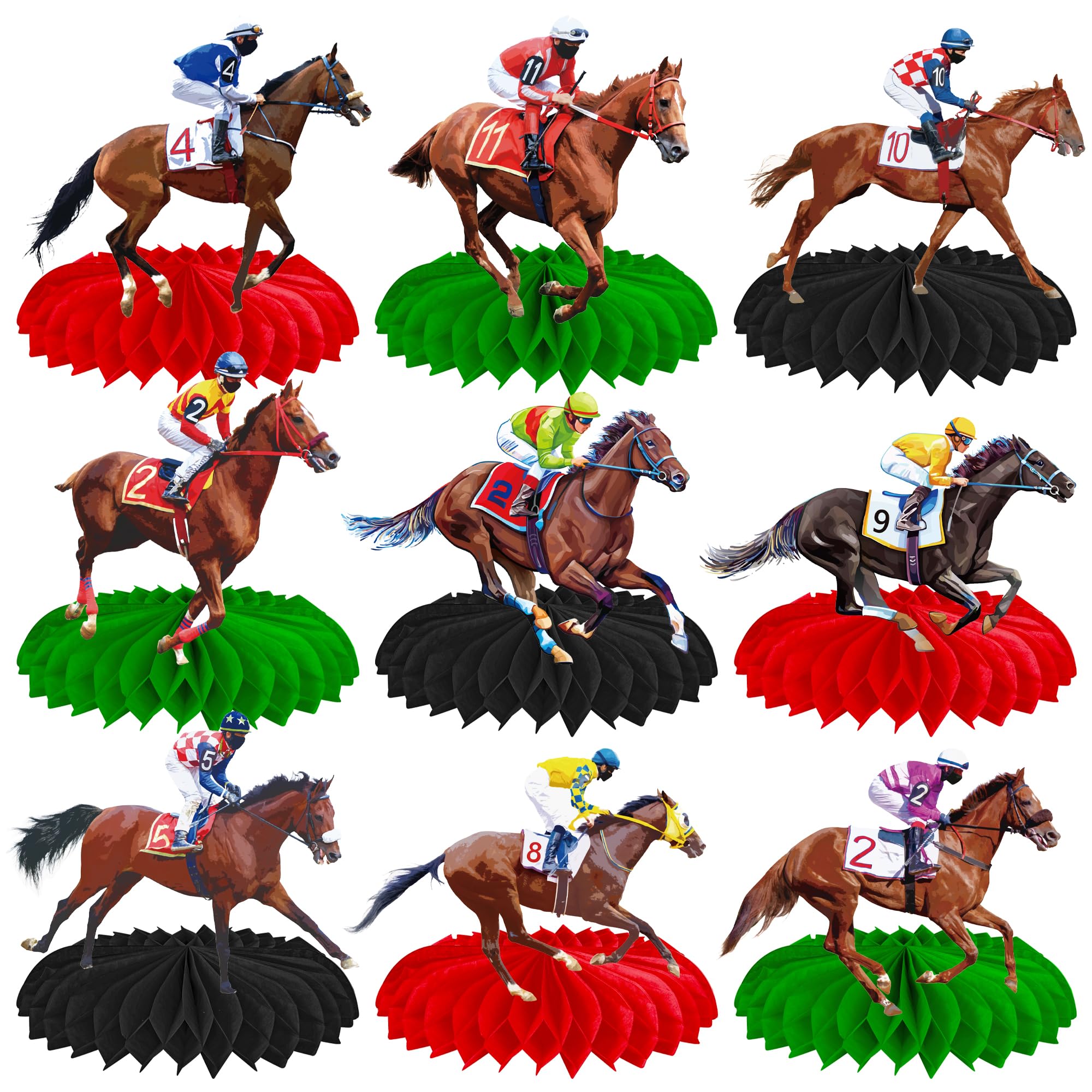 Amazon.com: Horse Racing Honeycomb Centerpieces 12Pieces Horse Racing ...