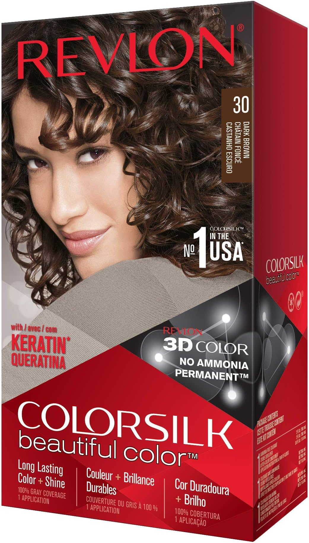 Amazon.com : Revlon ColorSilk Hair Color [47], Medium Rich Brown 1 ea ...
