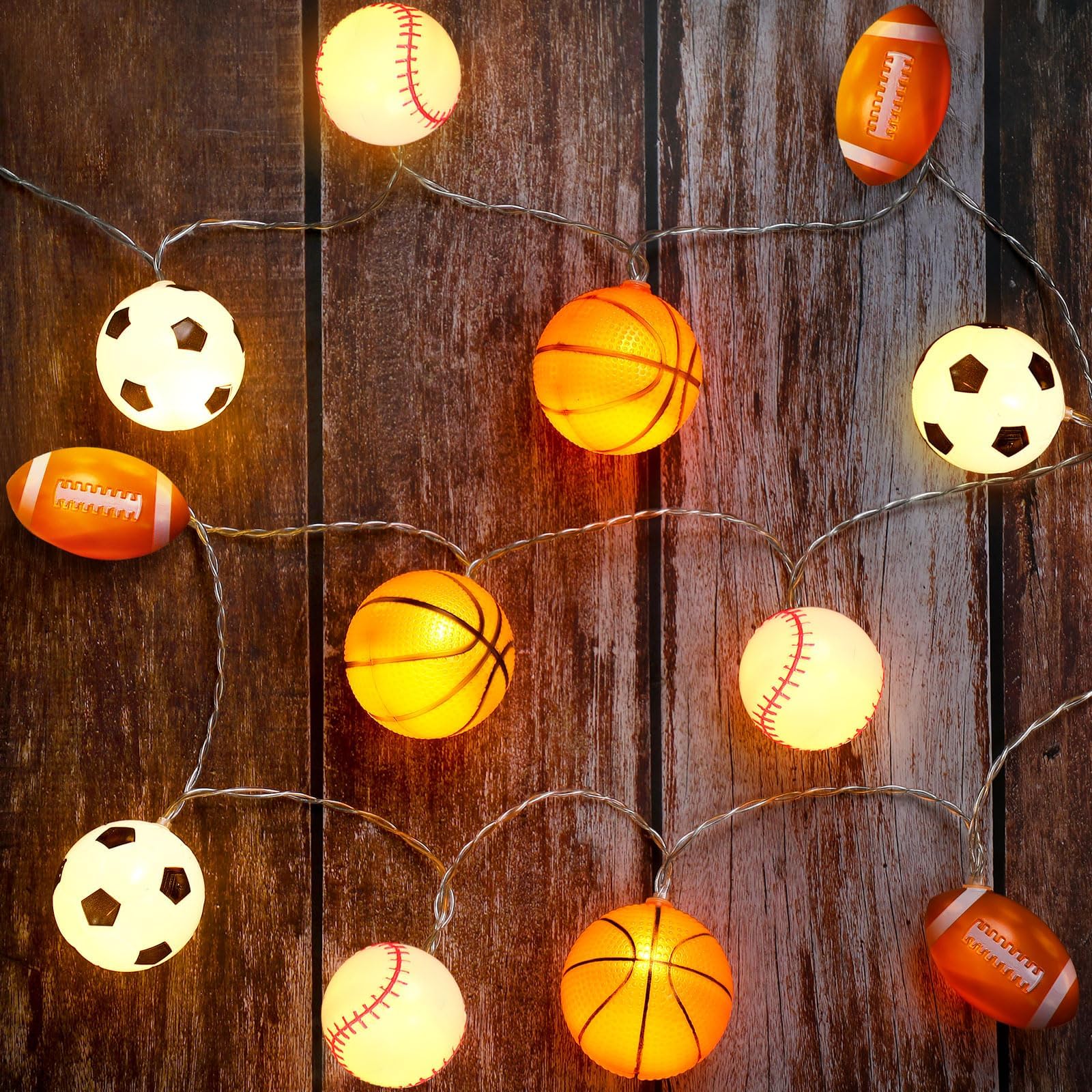 Amazon.com: Bencailor 9.84 ft Sport Ball Theme Room Decor String Lights ...