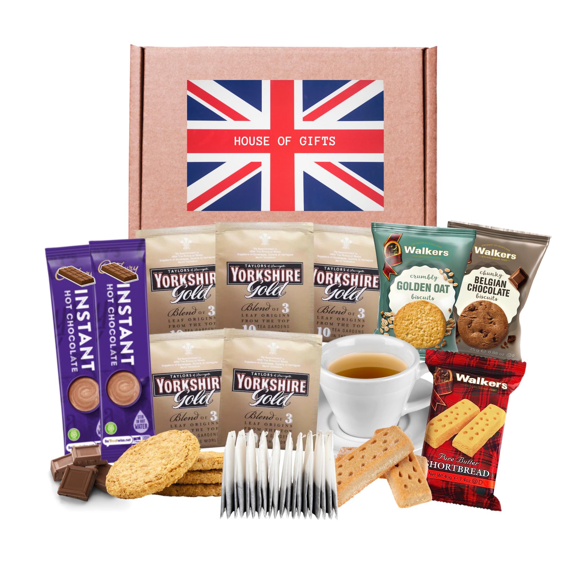 Amazon.com: British Tea & Cookies Snacks Hamper with Treats Gift Box ...