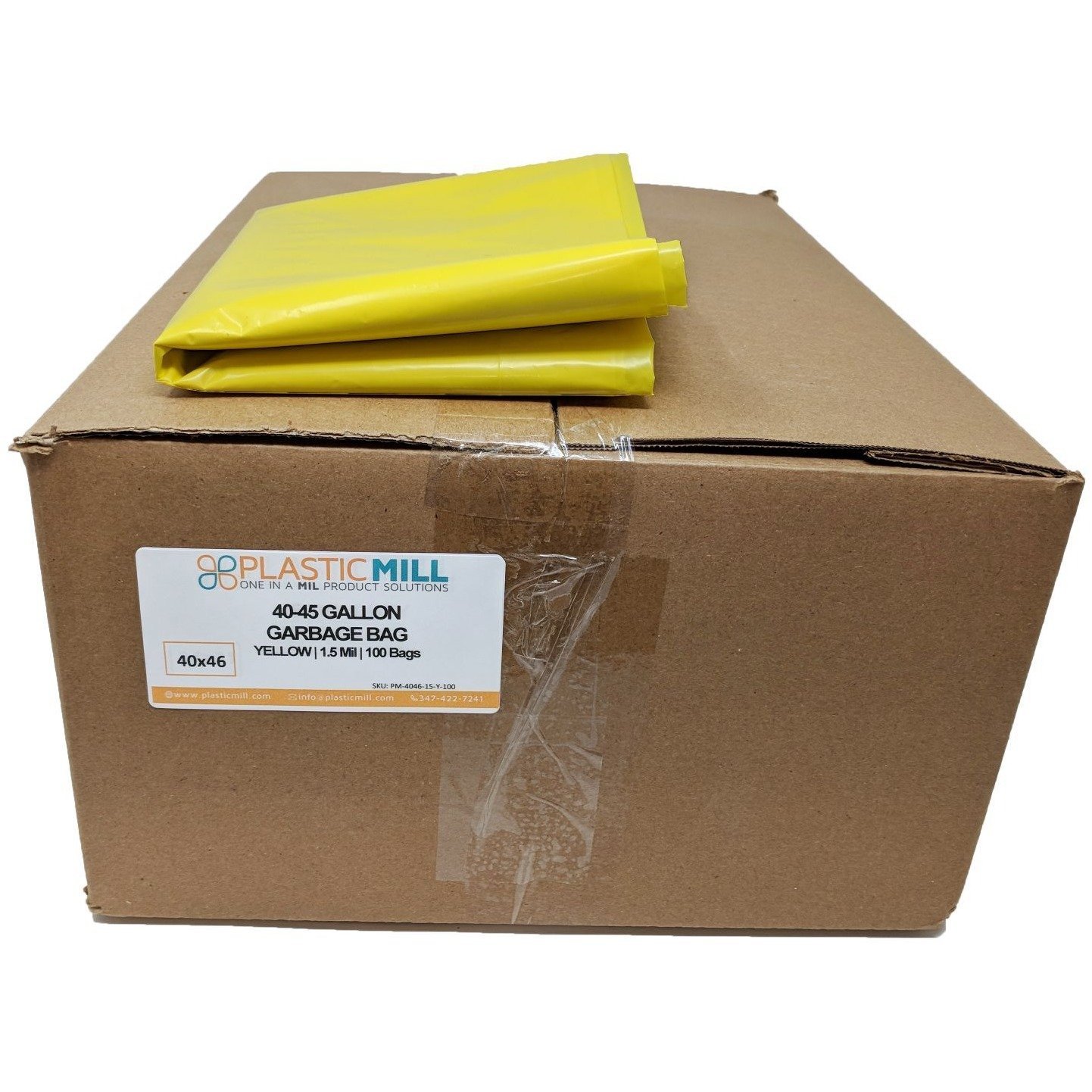Amazon.com: PlasticMill Heavy Duty Trash Bags - Yellow Garbage Bags ...