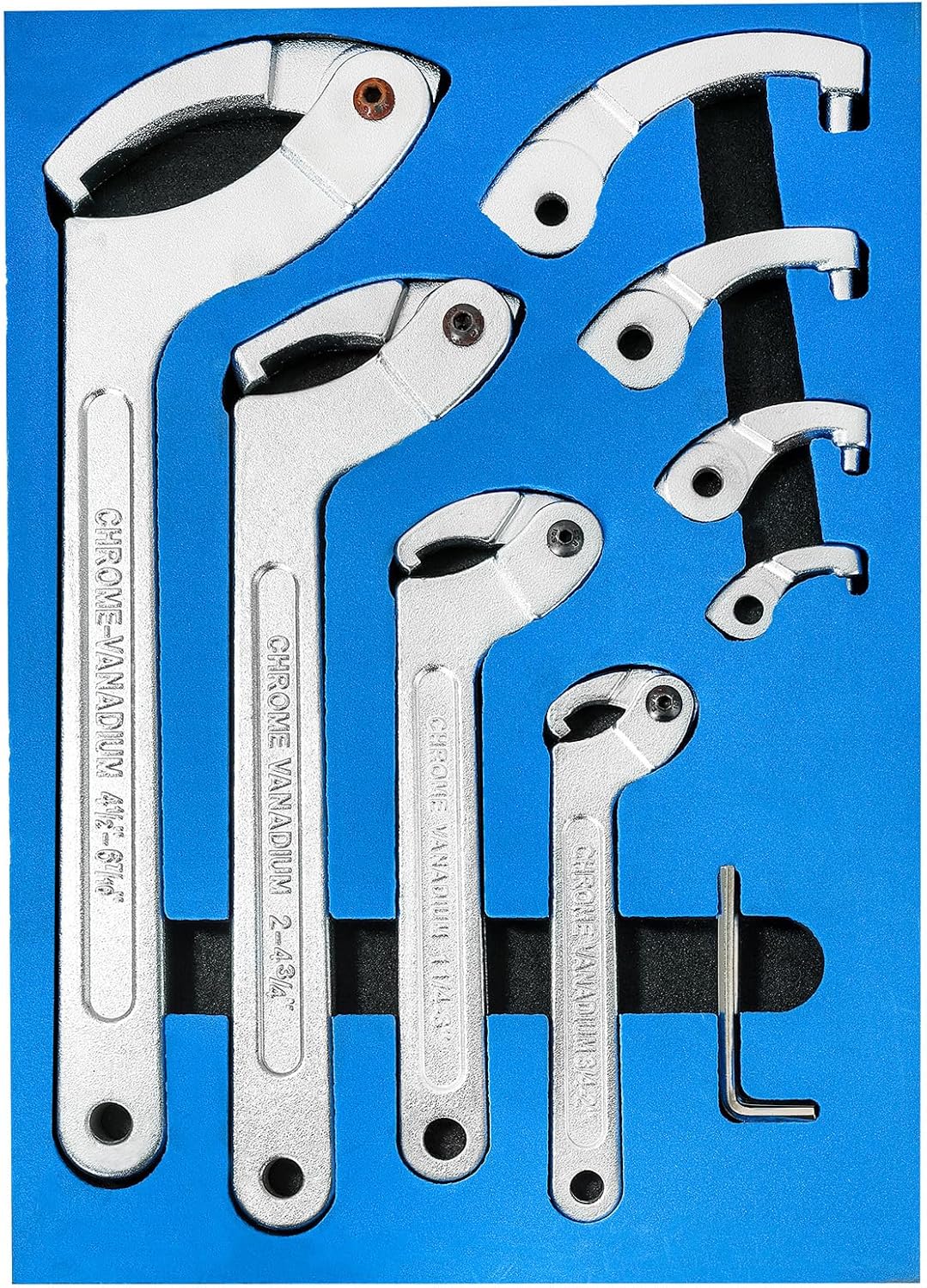 Acymner Adjustable Pin Spanner Wrench Tool Set | 9PCS C-Shaped Hook Wrenches with ...