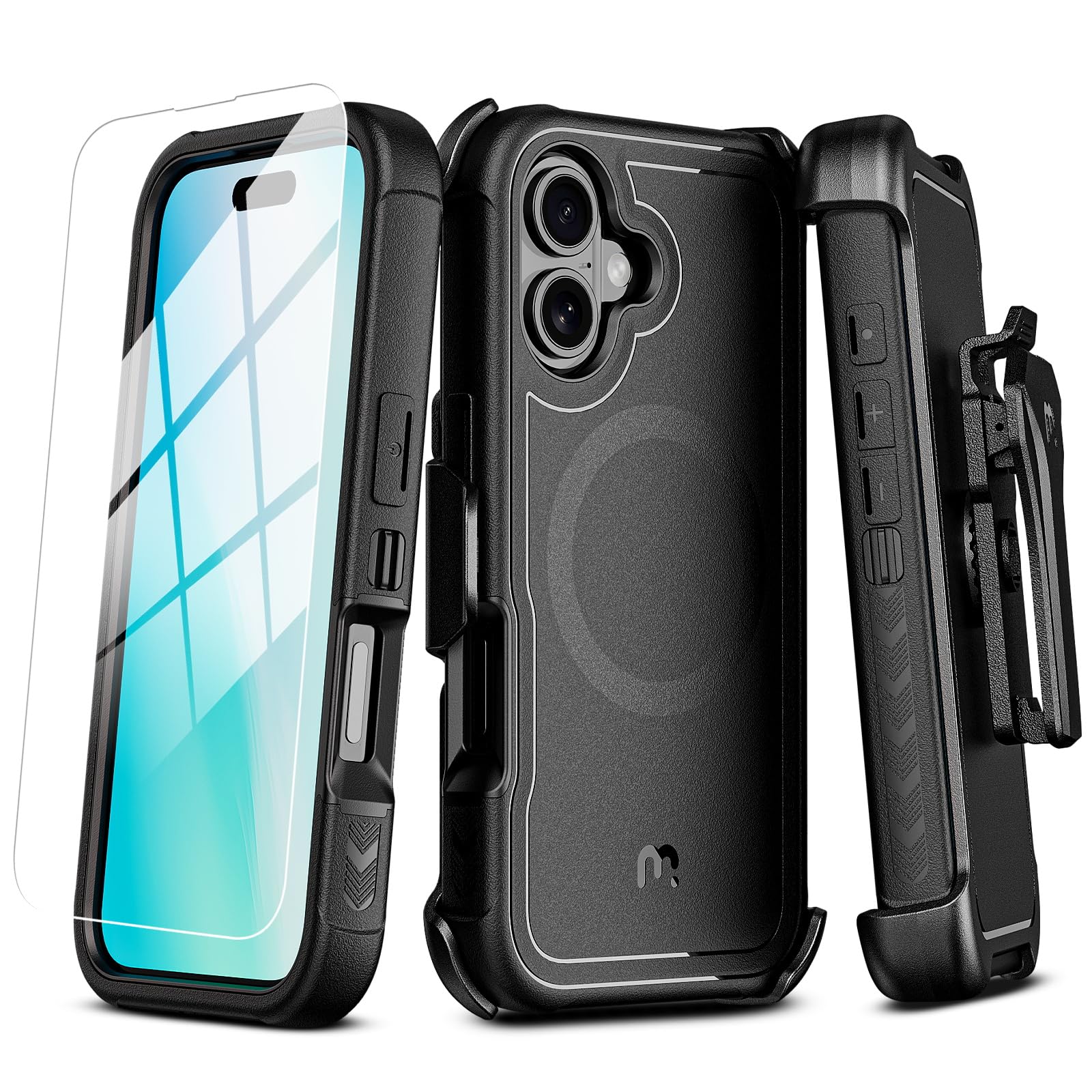 Amazon.com: M MYBAT PRO Maverick Series iPhone 16 Plus 6.7 Case with Belt Clip Holster ...