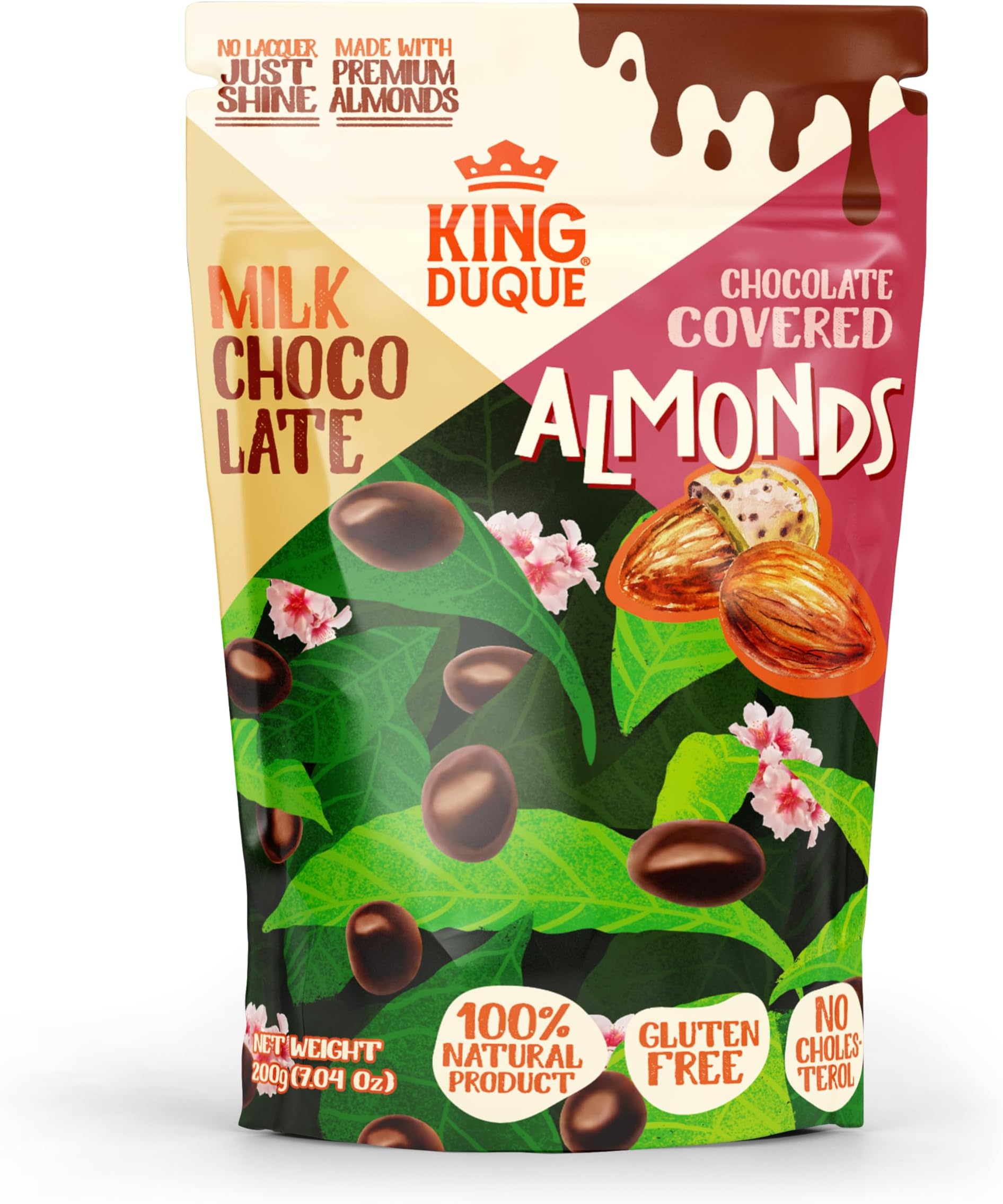 Amazon.com : KING DUQUE, Milk Chocolate Covered Almonds, Bag of 200 g ...