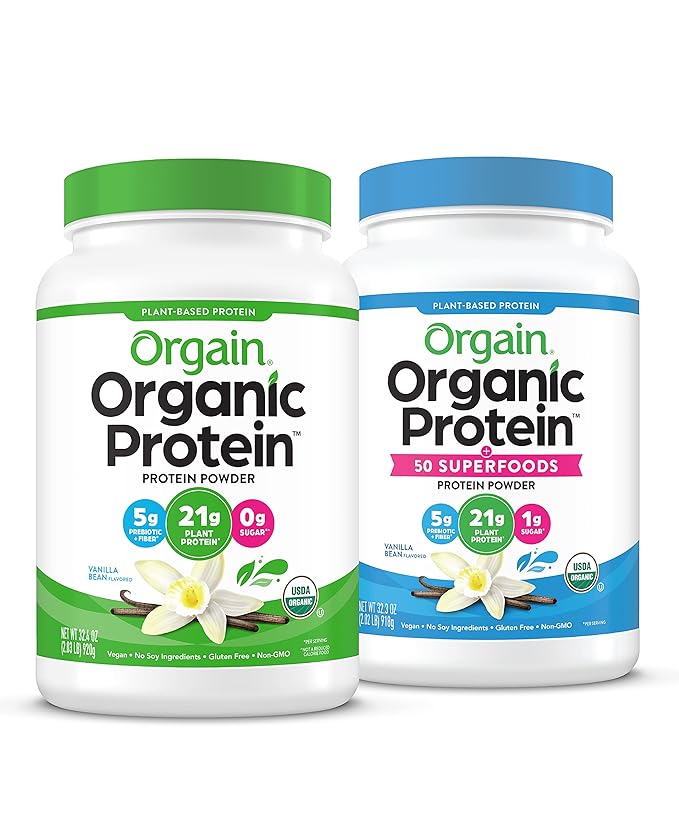 Amazon.com: Orgain Bundle - Vanilla Protein Powder and Vanilla Protein ...