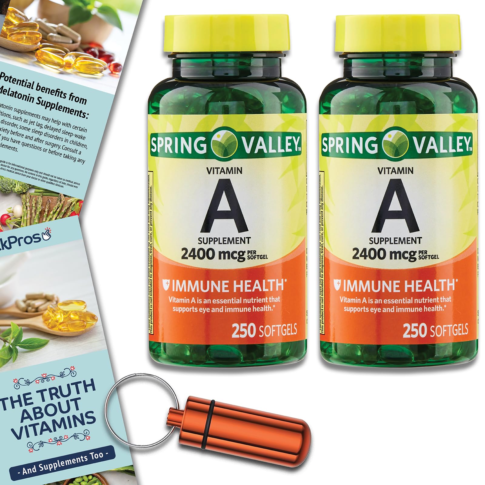 Snapklik.com : Spring Valley Vitamin A Softgels, 2400 Mcg 250 Count 2 ...