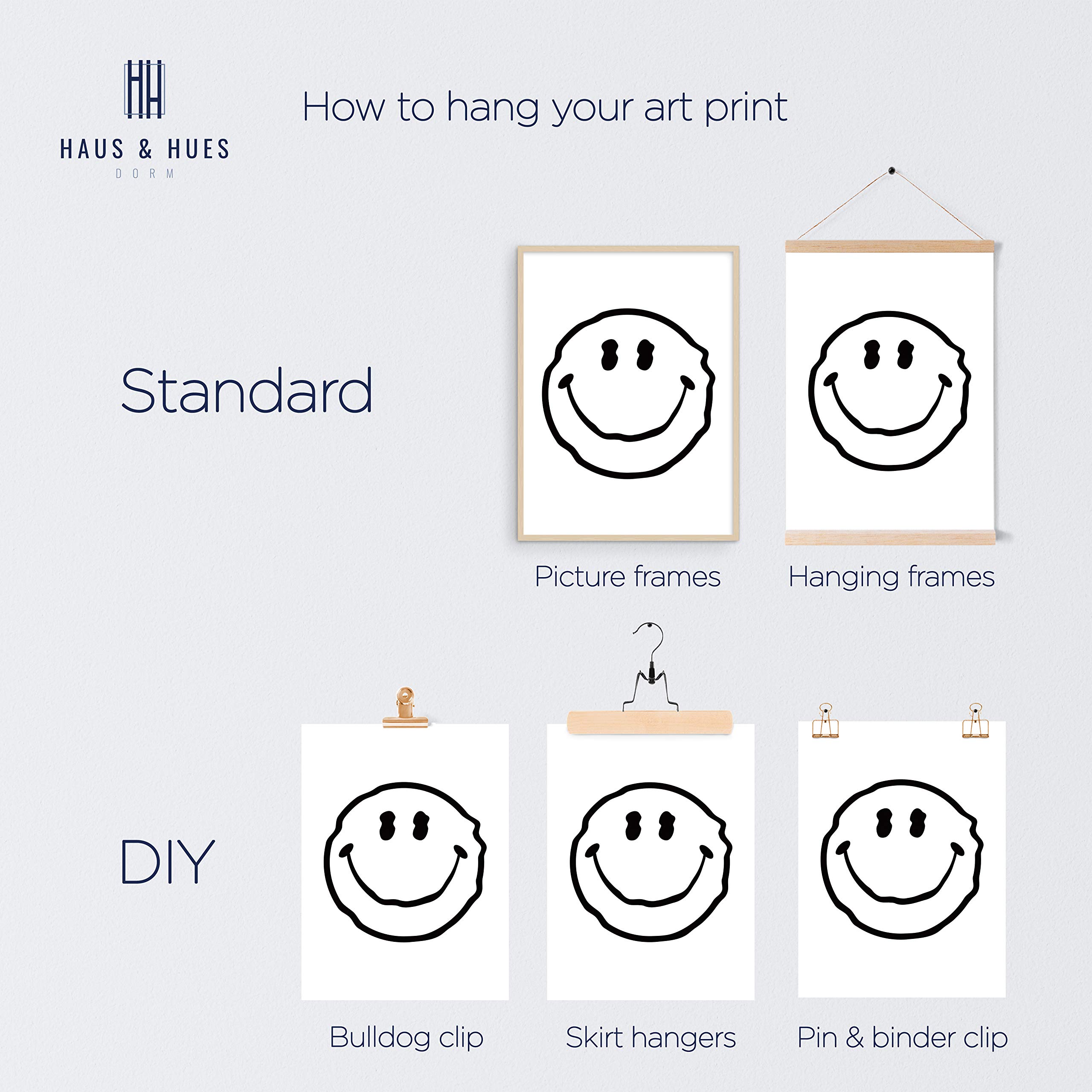 Smiley Face Posters White Wavy Smiley - By Haus and Hues | Cool Posters ...