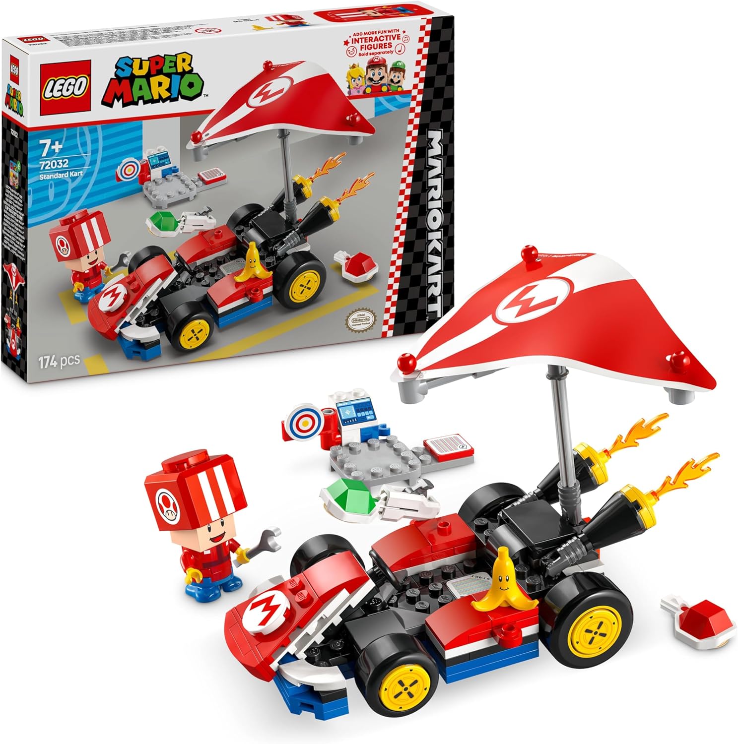 LEGO Super Mario: Mario Kart – Standard Kart, Car Toy Set for Kids ...