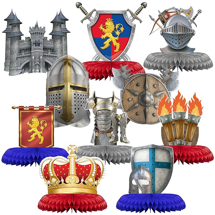 Buy 10 Pieces Medieval Party Supplies Medieval Honeycomb Centerpieces ...