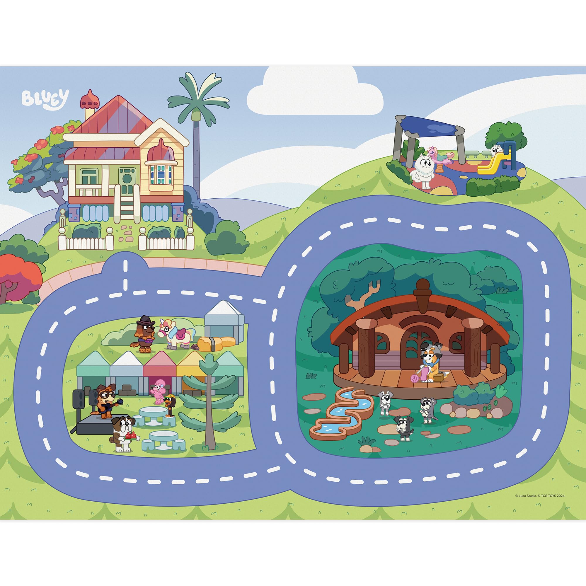 Amazon.com: Imaginmat: Deluxe - Bluey - Floor Playmat & Toy Car, 30.5 x ...