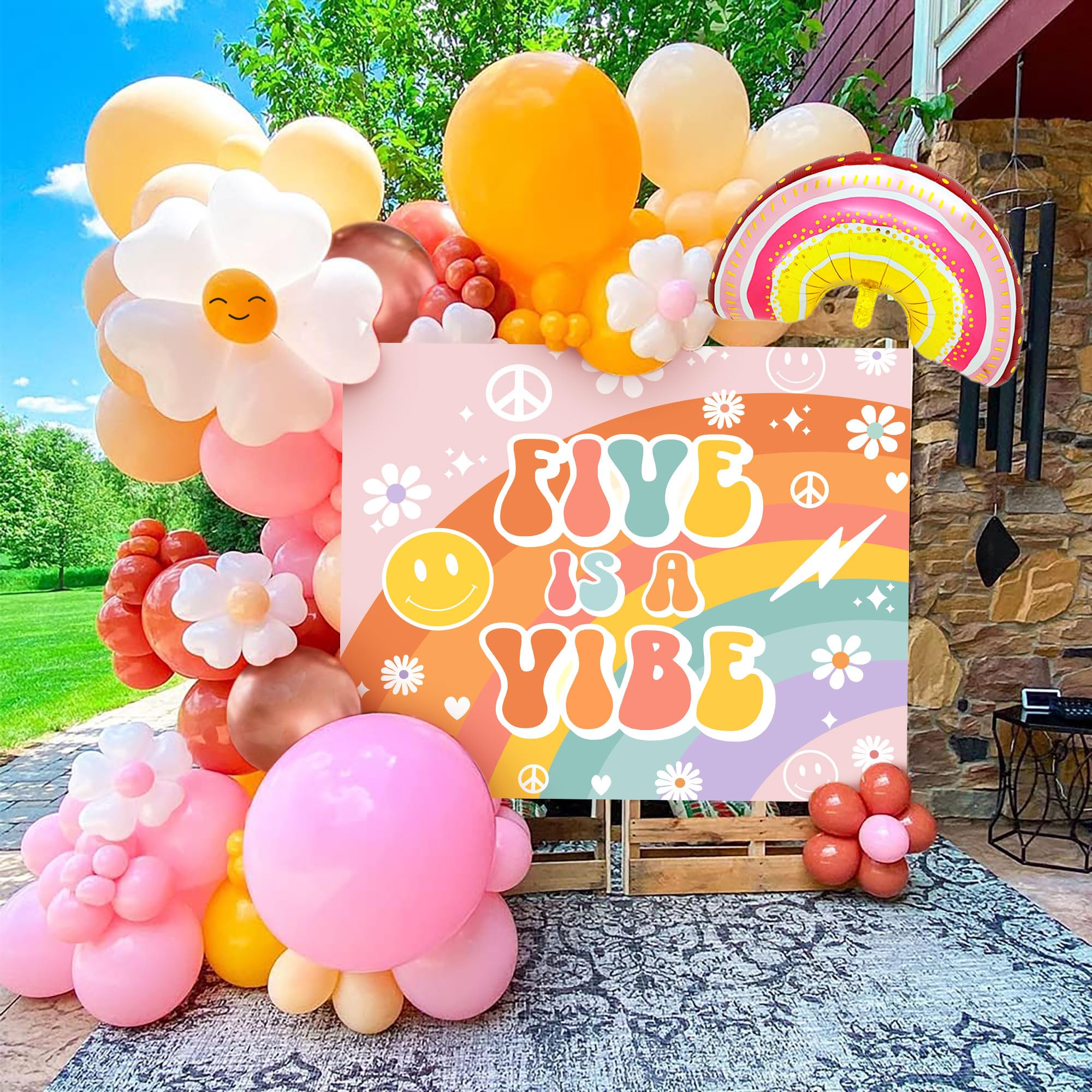Amazon.com: 78 PCS Five is Vibe Party Decoration Backdrop Five is Vibe ...