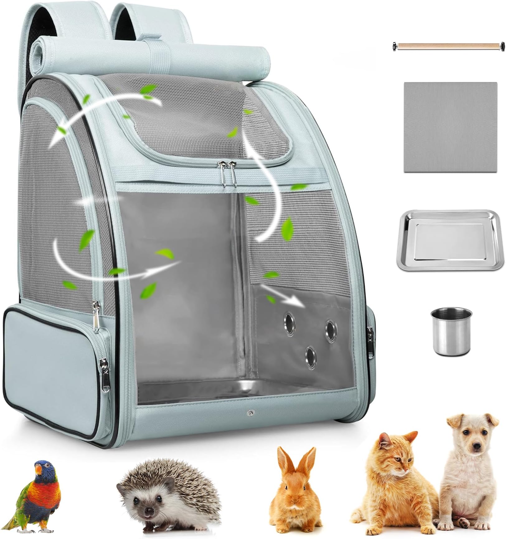 Amazon.com : Bird Carrier Backpack Cage (Space Grey), Carrier with ...