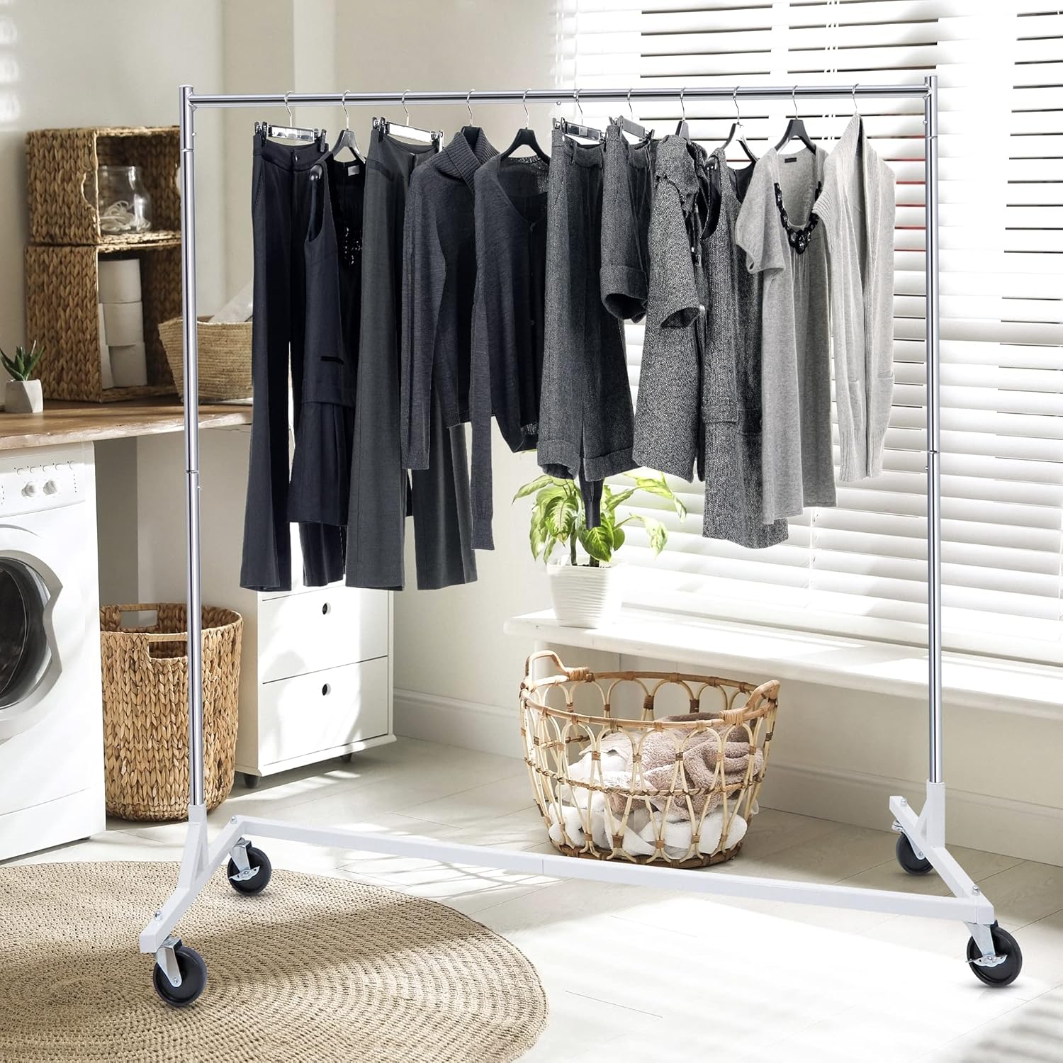 Amazon.com: Nouva Z-Base Rolling Garment Rack - Heavy Duty Commercial ...