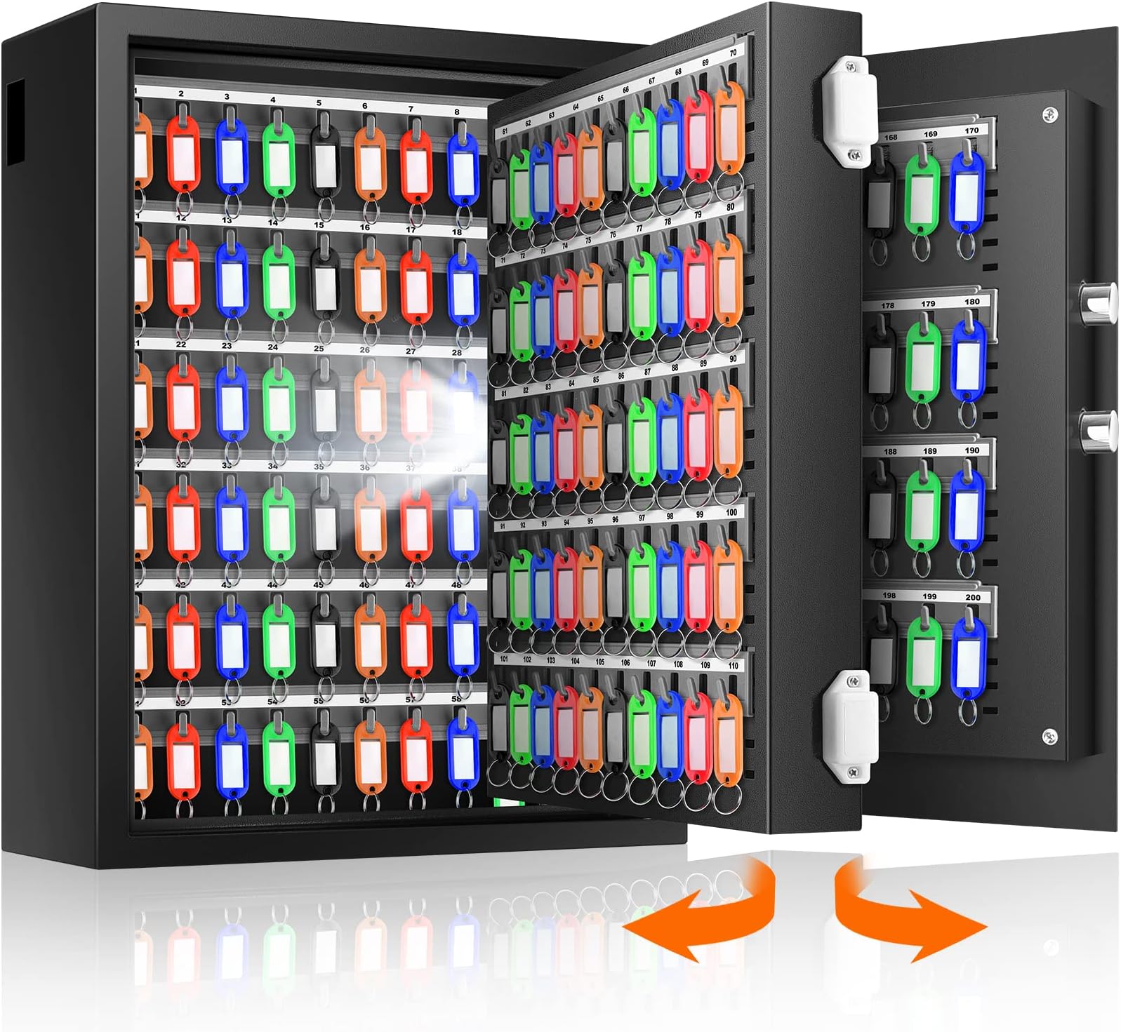 Amazon.com: Nebakne 200 Fireproof Keys Cabinet Lock Box, Adjustable Key ...