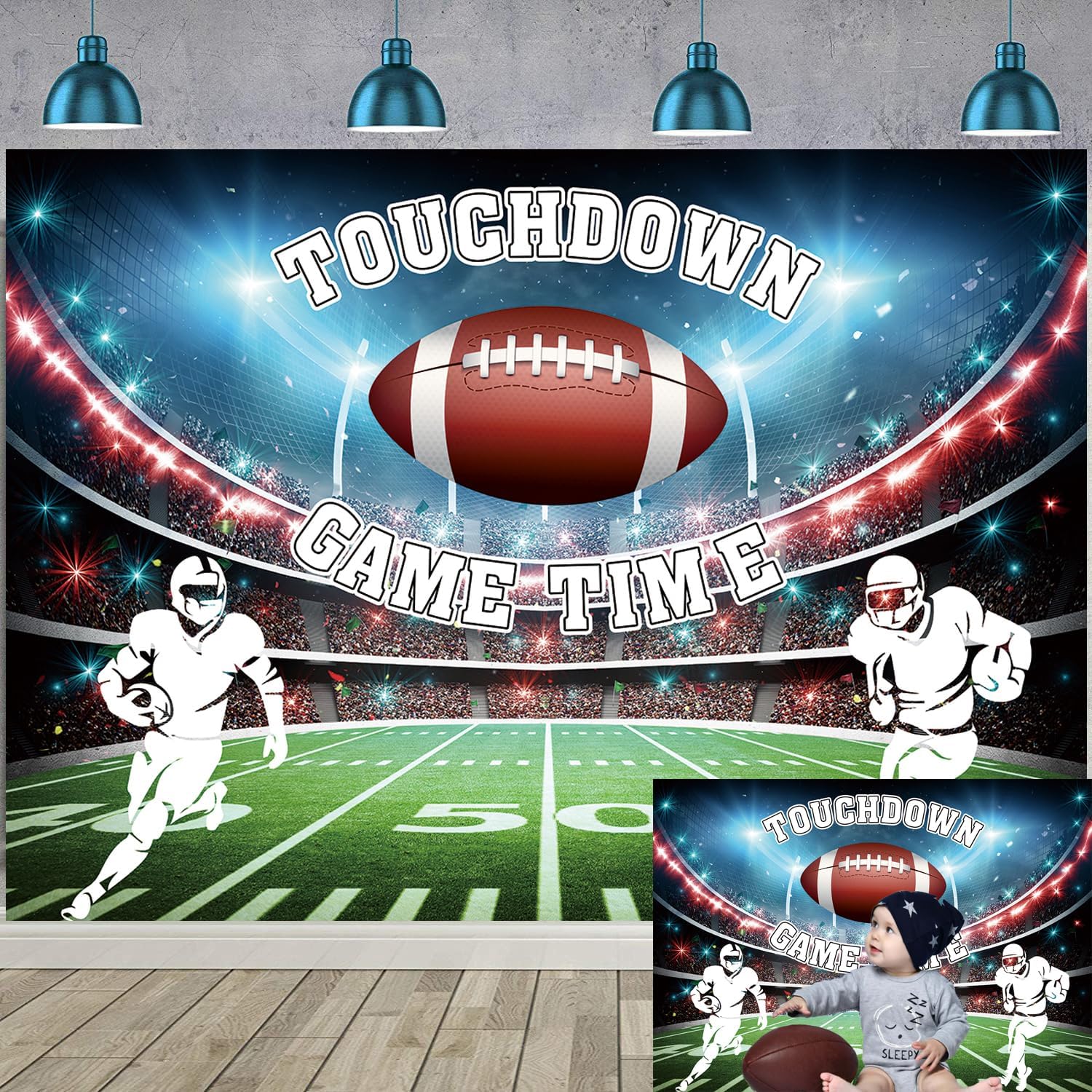 Amazon.com : 1 Pcs Football Backdrop Sports Backdrop Football Field ...