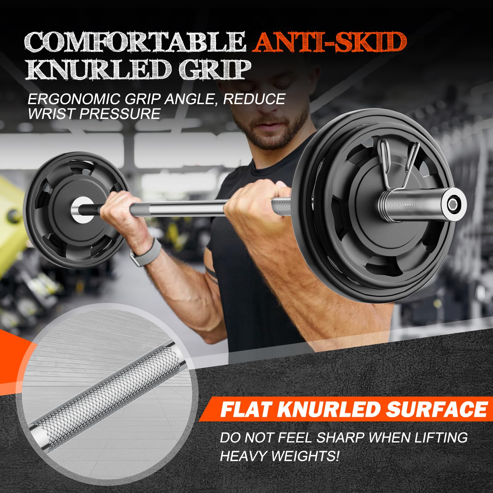 Snapklik.com : 56" Olympic Barbell Bar, 2" Standard Straight Barbell ...