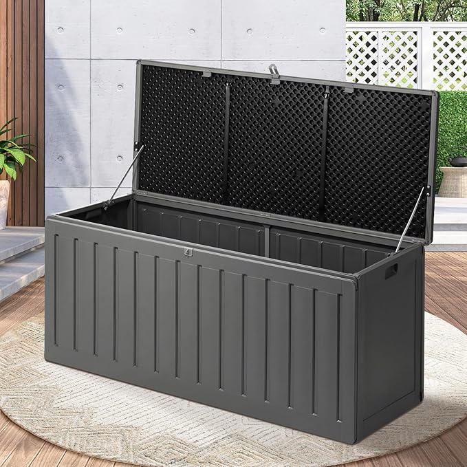 Livsip 490L Outdoor Storage Box Container Cabinet Bench Lockable Toy ...