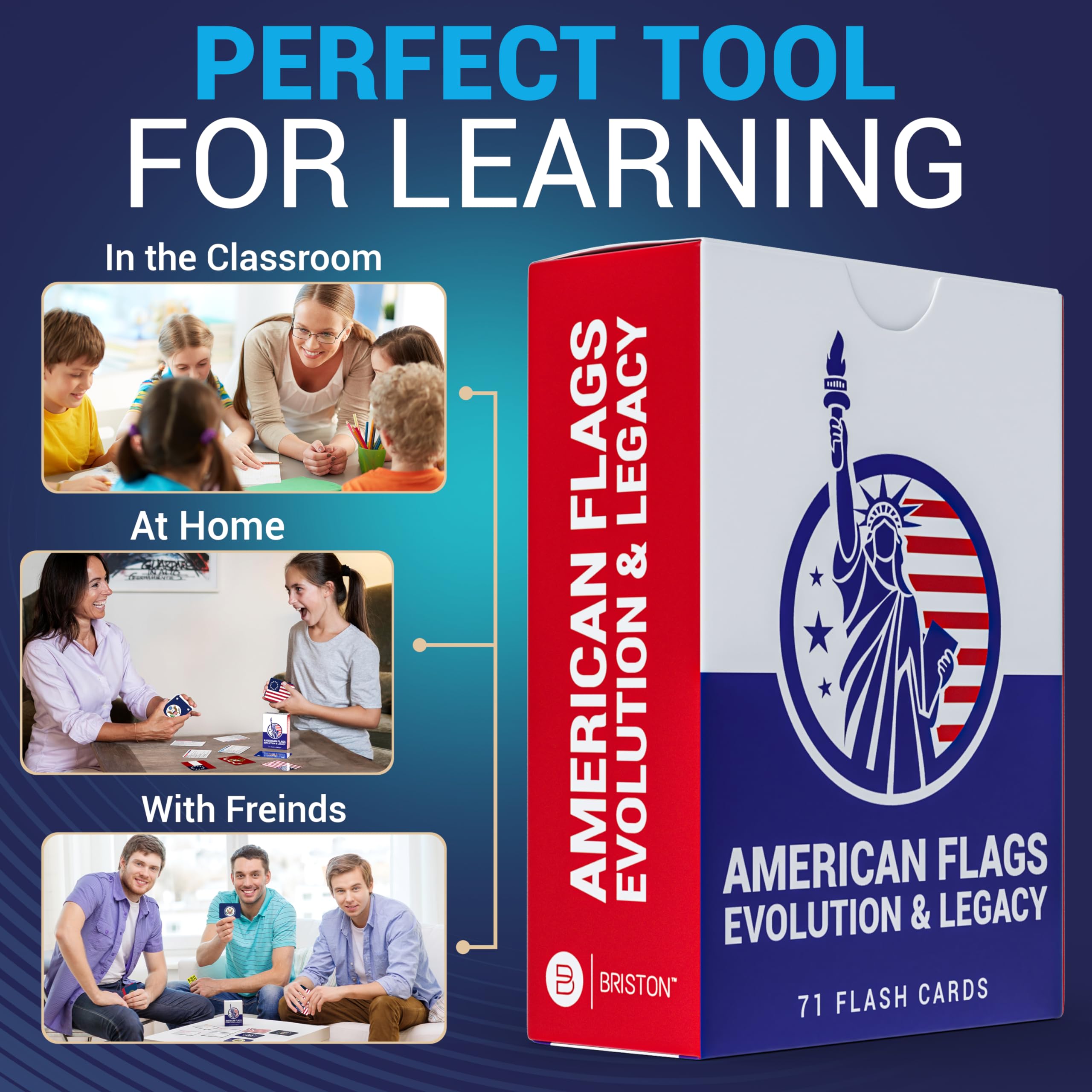 Snapklik.com : Briston US Flags Through History Flashcards - 71 ...