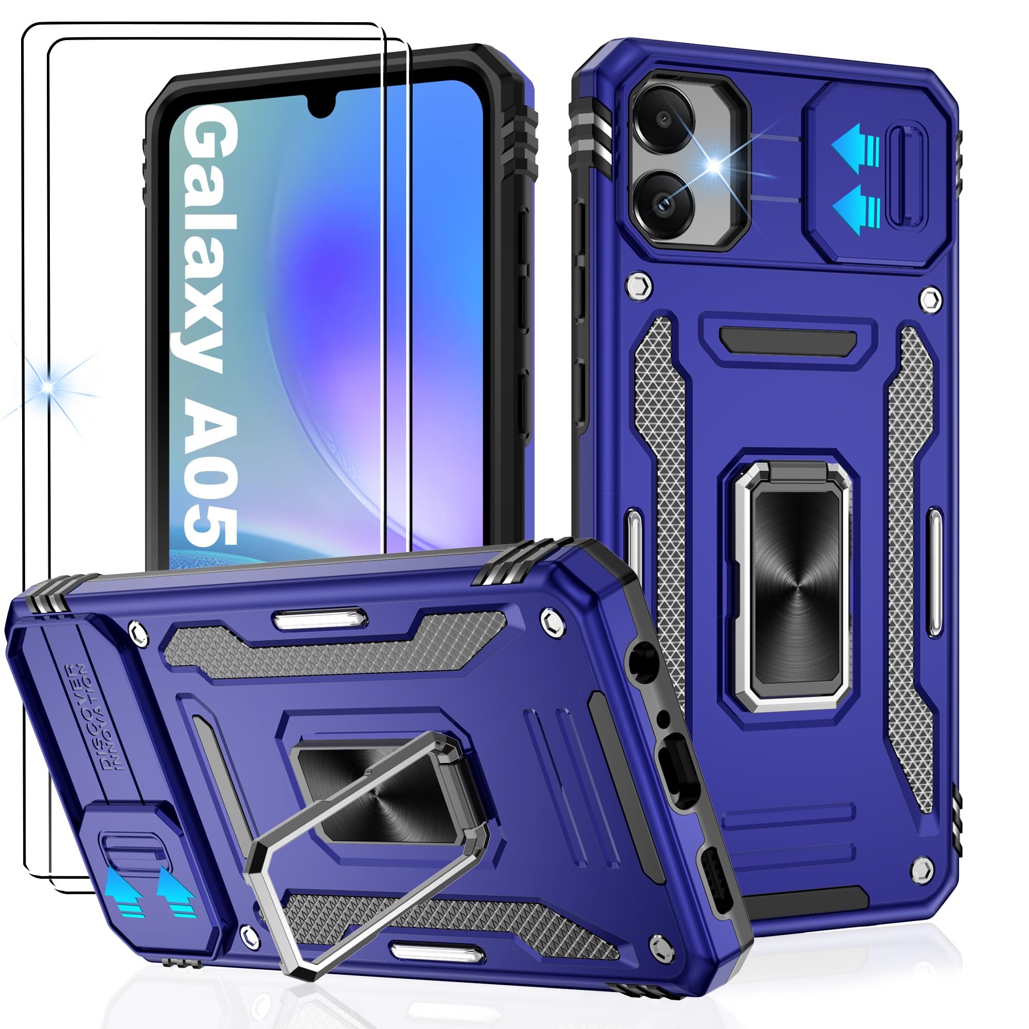 Amazon.com: Galaxy A05 Phone Case with Slide Camera Cover and [Screen ...