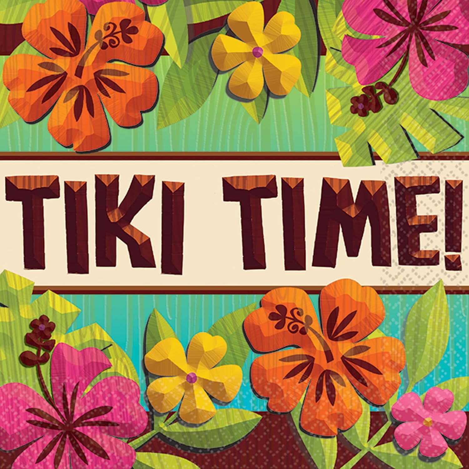 Amazon.com: Tiki Time Beverage Disposable Paper Napkins- 125 pcs.: Home ...