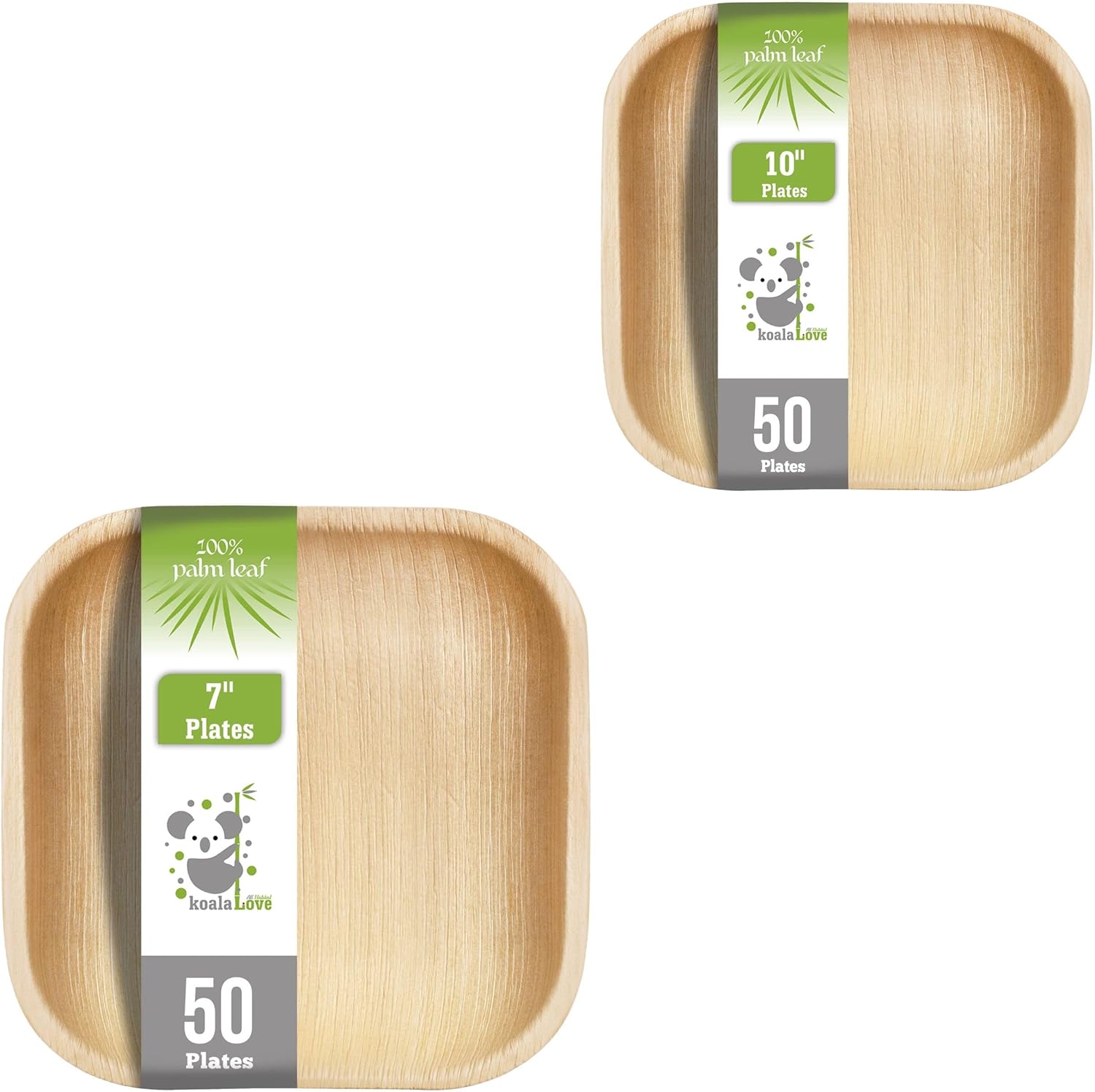 Amazon.com: Complete Eco-Friendly Bamboo Square Plate Bundle - 7 ...