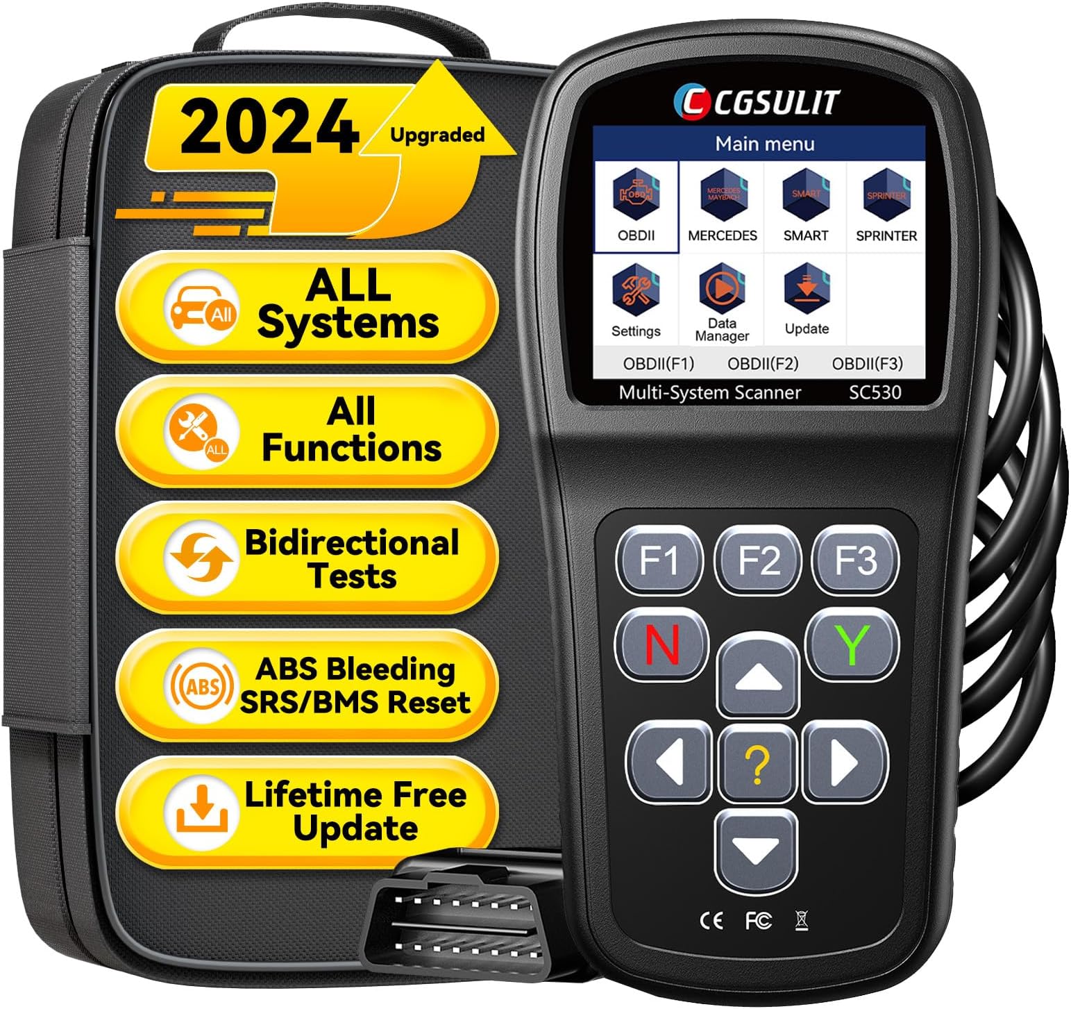 Amazon.com: CGSULIT OBD2 Scanner Enhanced SC530 Pro All System Code ...