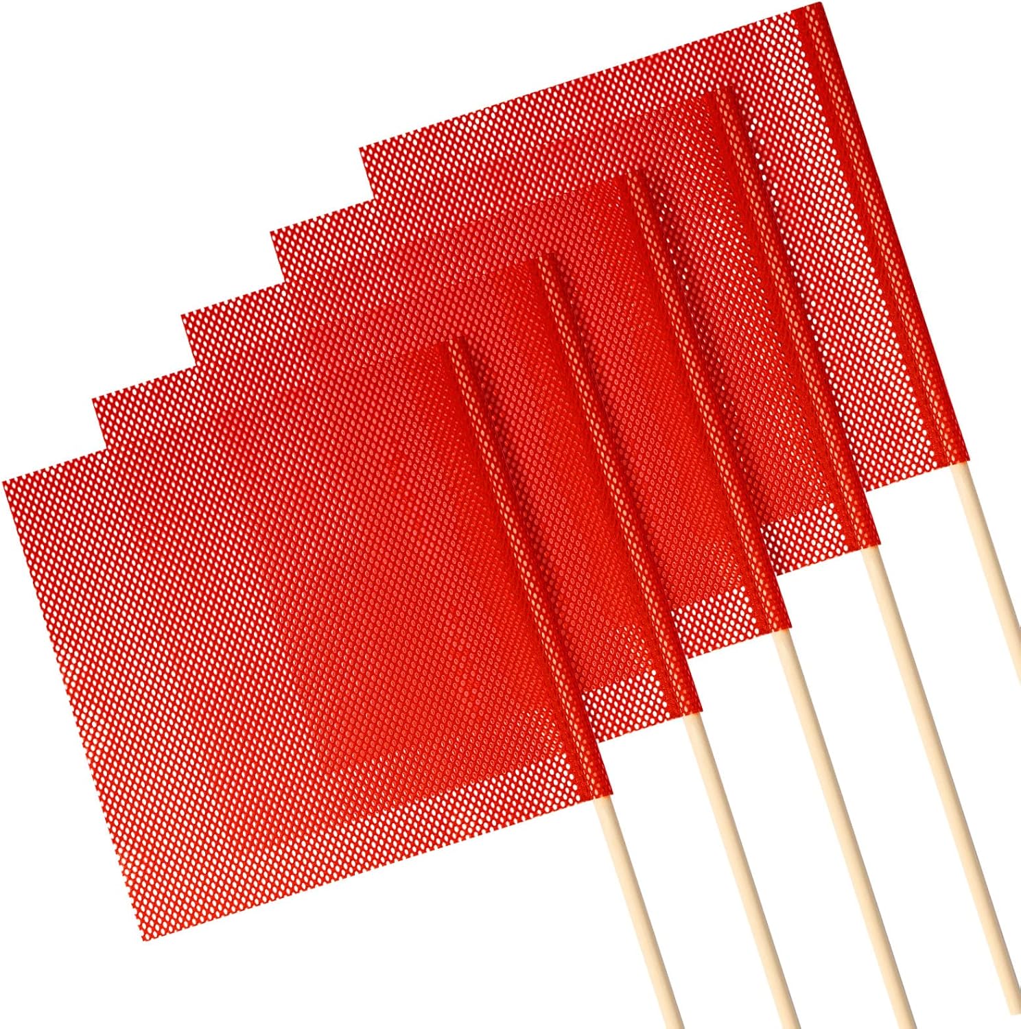 Amazon.com: Mixweer 12 Packs 18 x 18 Inch Red Safety Flag Warning Flags ...