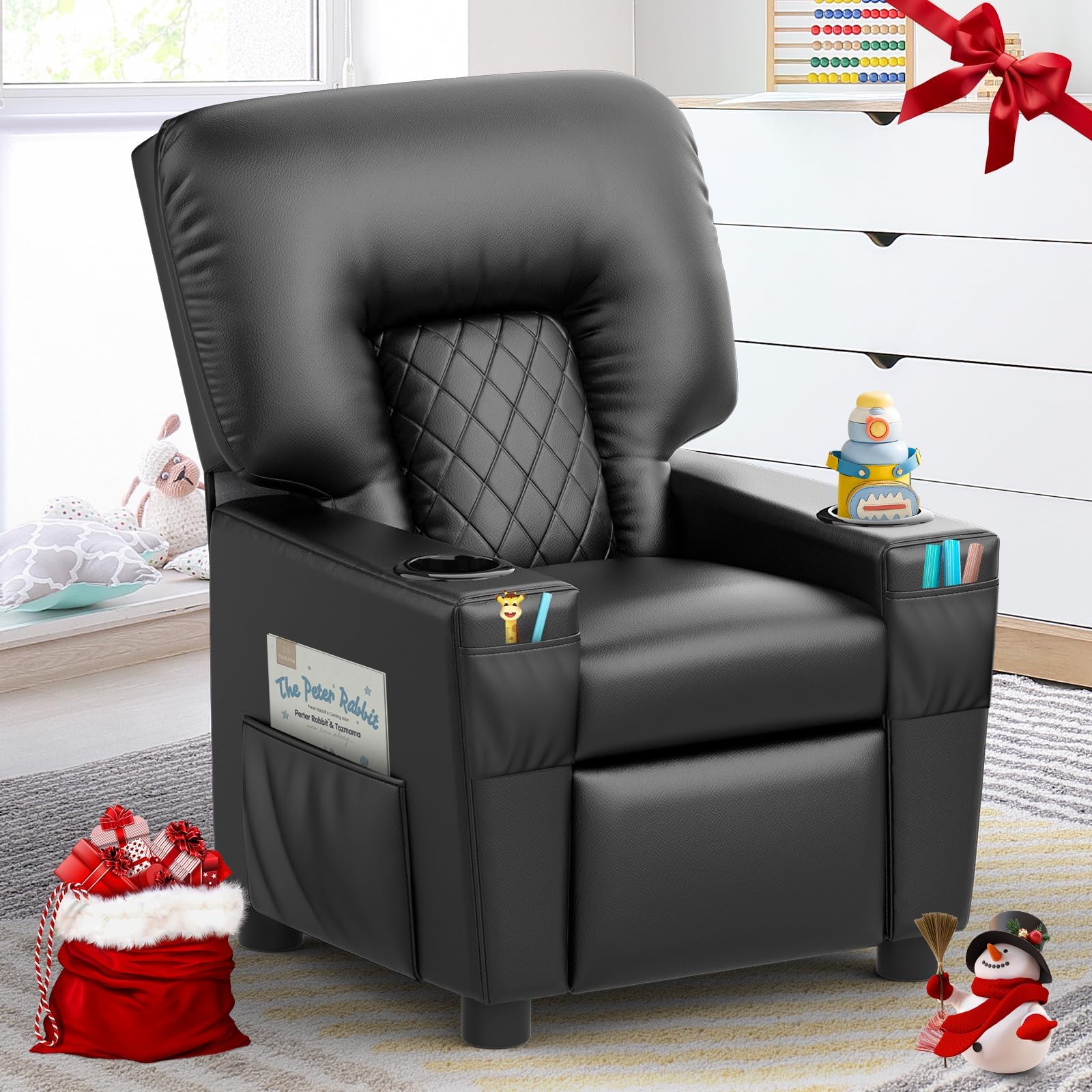 Amazon.com: Anwickmak Kids Recliner Chair with Footrest and Backrest ...