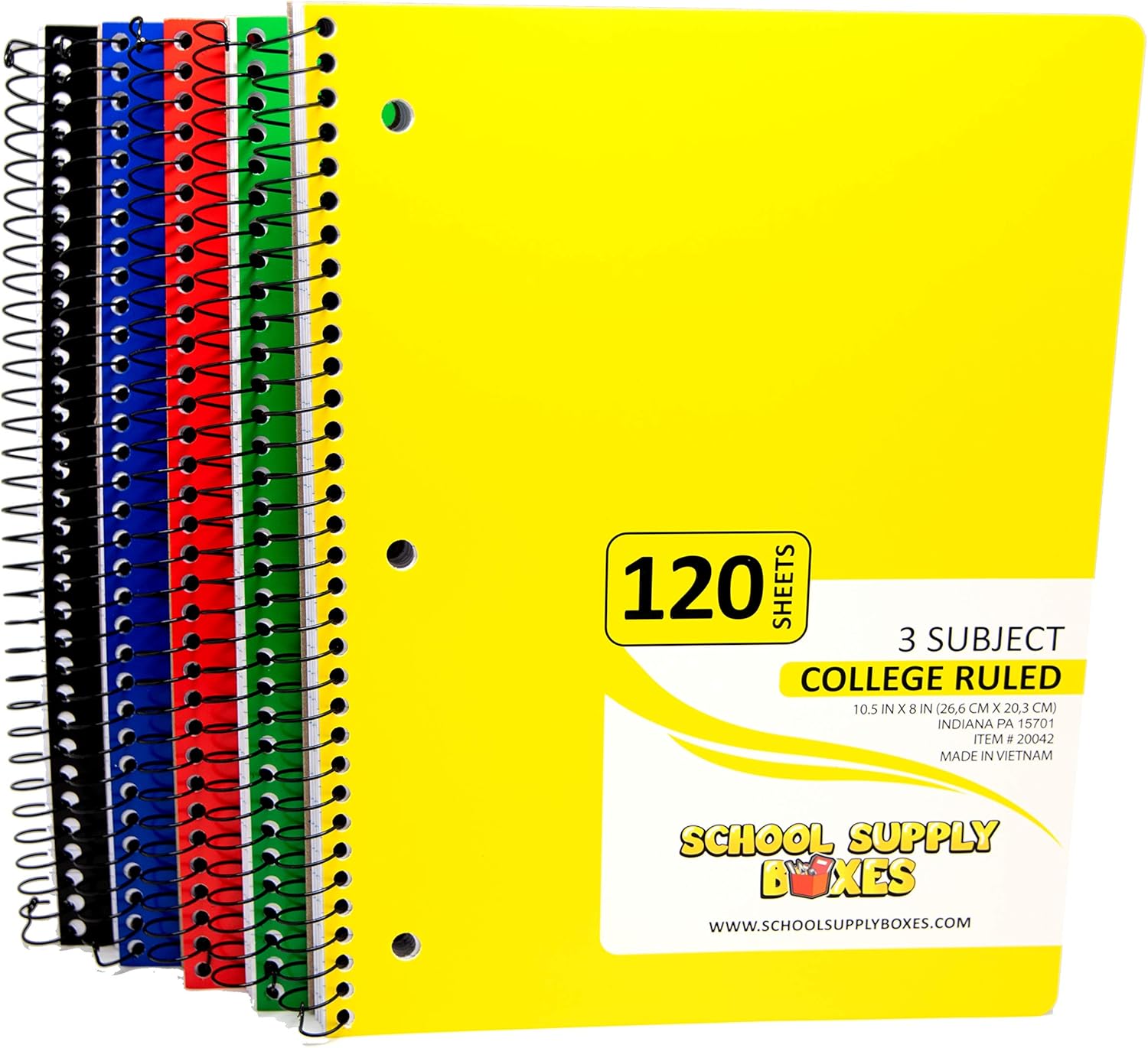 Amazon College Ruled 3 Subject Spiral Notebooks 5pk School Amazon College Ruled 3 Subject Spiral Notebooks 5pk School