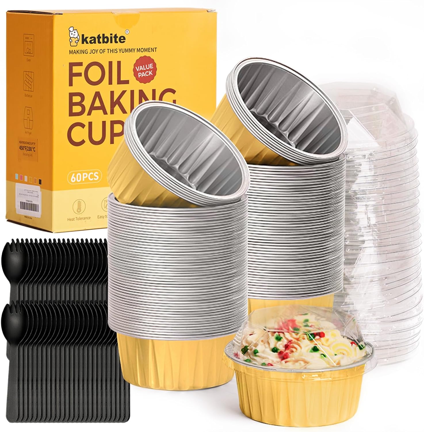 Amazon.com: Disposable Ramekins with Lids - Katbite 60 Pack 5oz ...