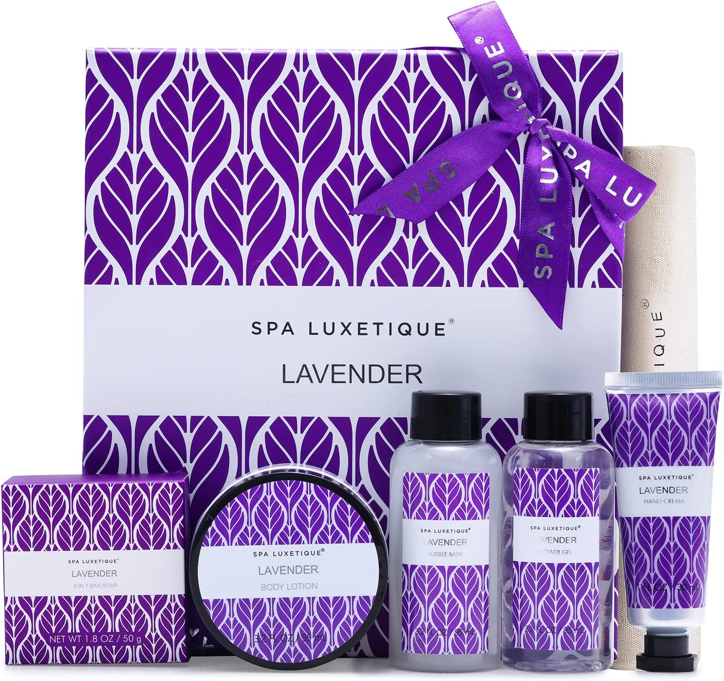 Amazon.com : Spa Luxetique Lavender Spa Set, Bath Set for Women Gift ...