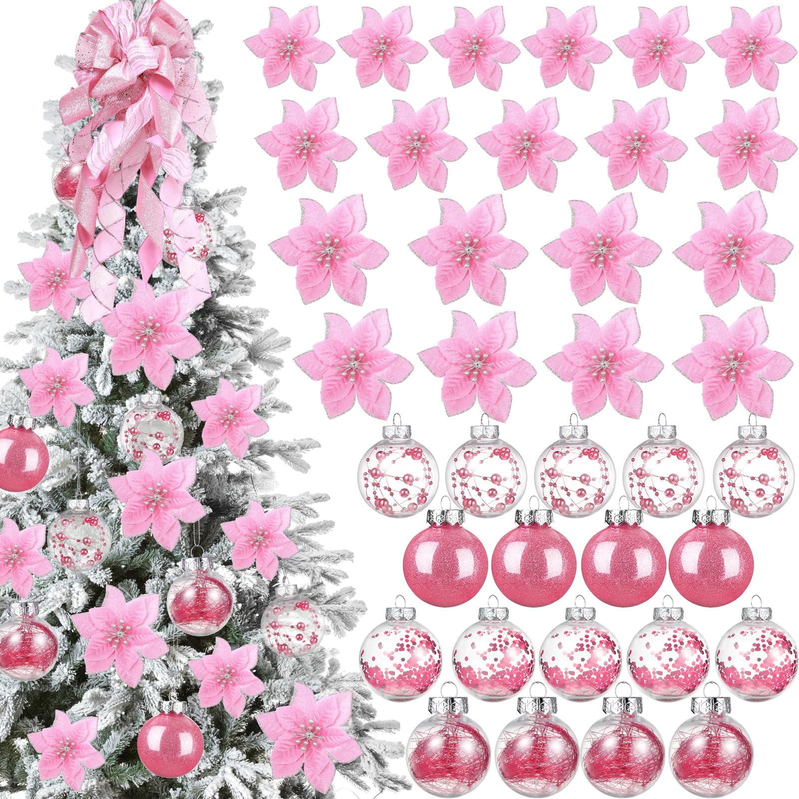 Amazon.com: 49 Pcs Christmas Tree Decoration Set Include Christmas Tree ...