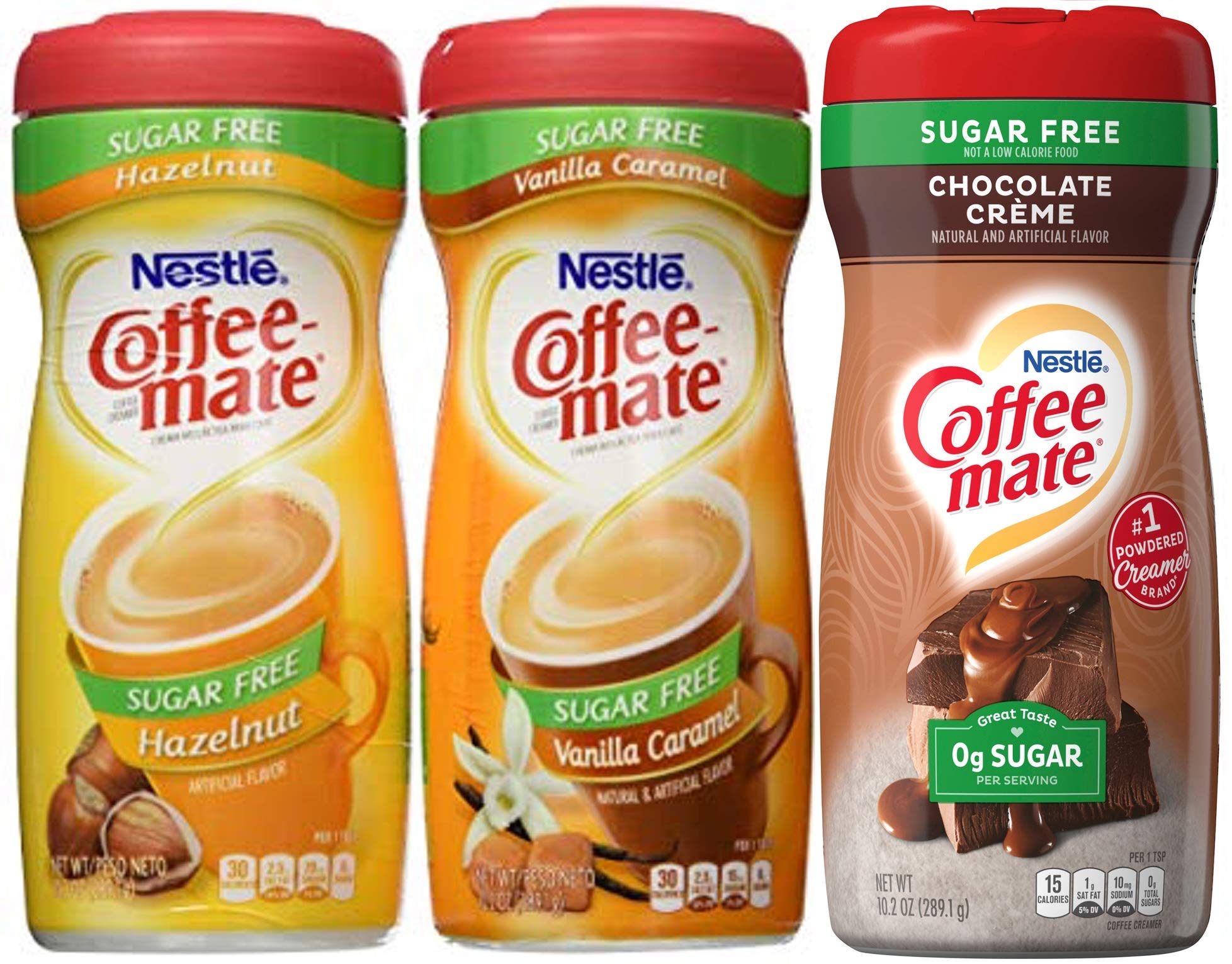 Coffee-mate Sugar-Free 3 Flavor Bundle - Vanilla Caramel, Creamy ...