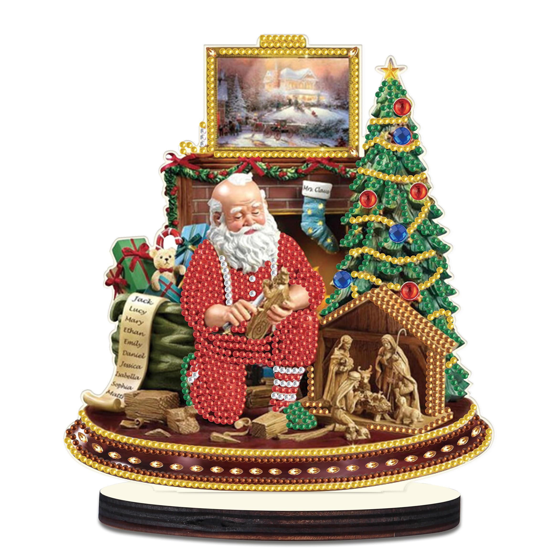 Amazon.com: Christmas Diamond Art Tabletop Decoration, DIY Santa Claus ...