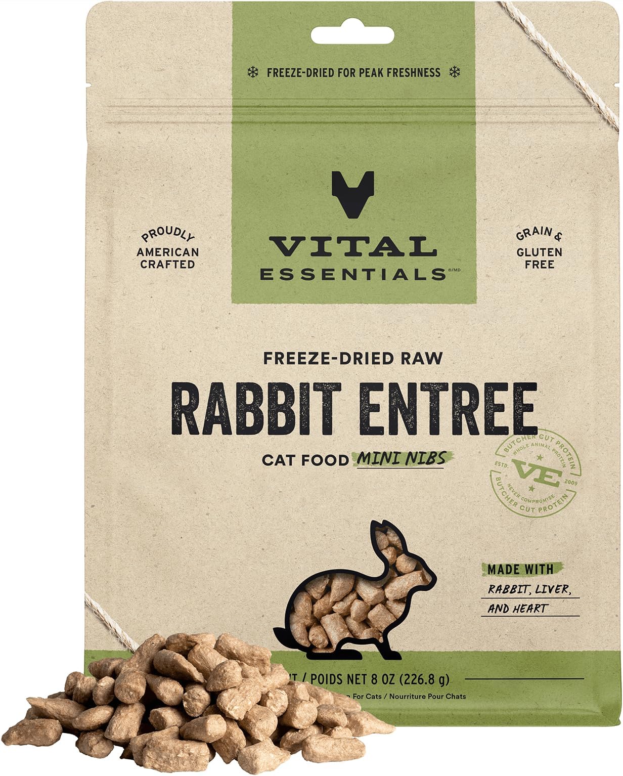 Amazon.com: Vital Essentials Freeze Dried Raw Cat Food, Rabbit Mini ...