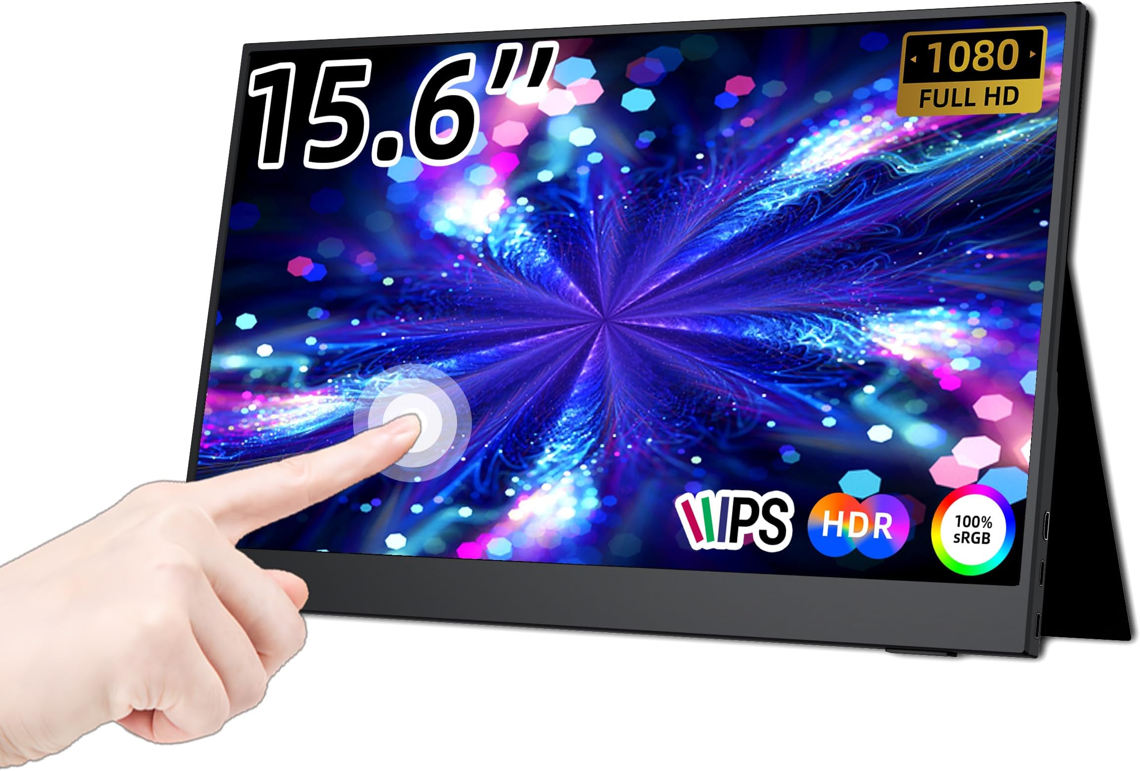 Monitor Portatil Tactil 15,6 Pulgadas, 1080p IPS dispalley, Entrada ...