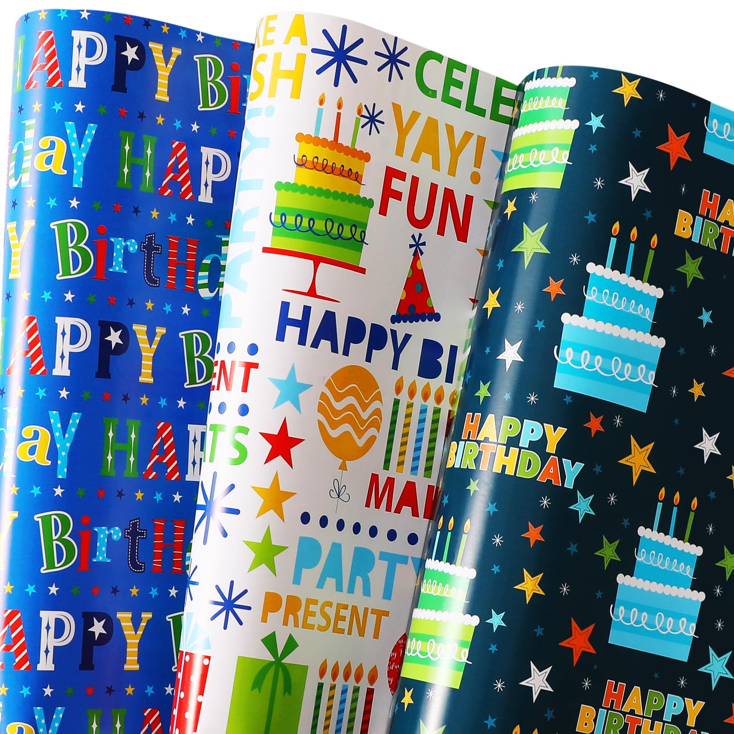 Amazon.com: BOLIANNE Birthday Wrapping Paper - Gift Wrapping Paper for ...