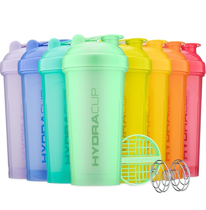 HydraCup [8 Pack] - 28oz Shaker Bottle for Protein Mixes, Blender Wire ...