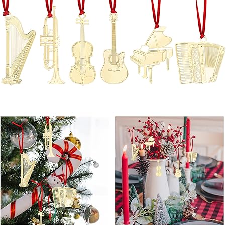 Amazon.com: Yalikop 30 Pcs Christmas Musical Instrument Wooden ...