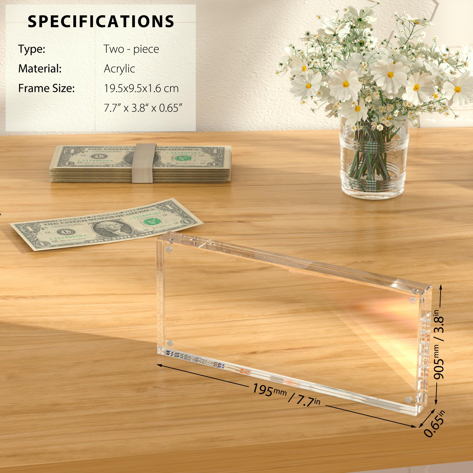 Snapklik.com : Acrylic Currency Display Self Standing Dollar Bill ...